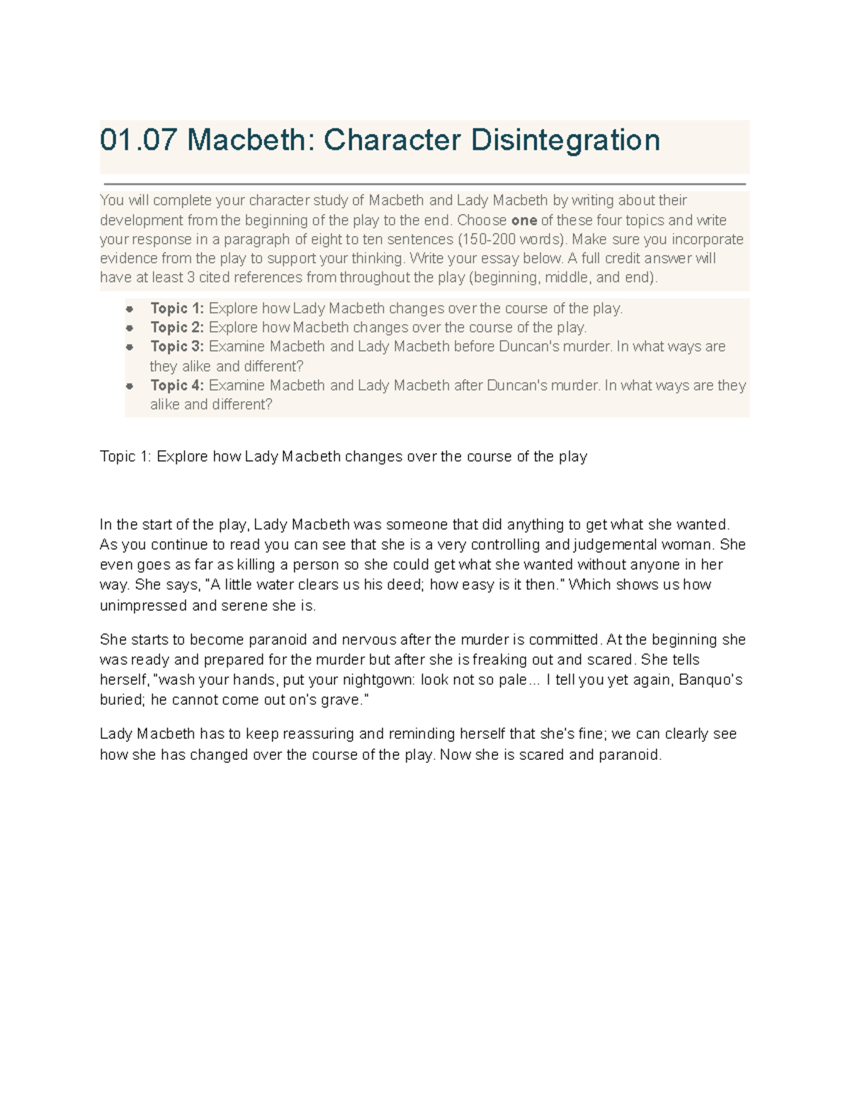 01.07 Macbeth Character Disintegration - 01 Macbeth: Character ...