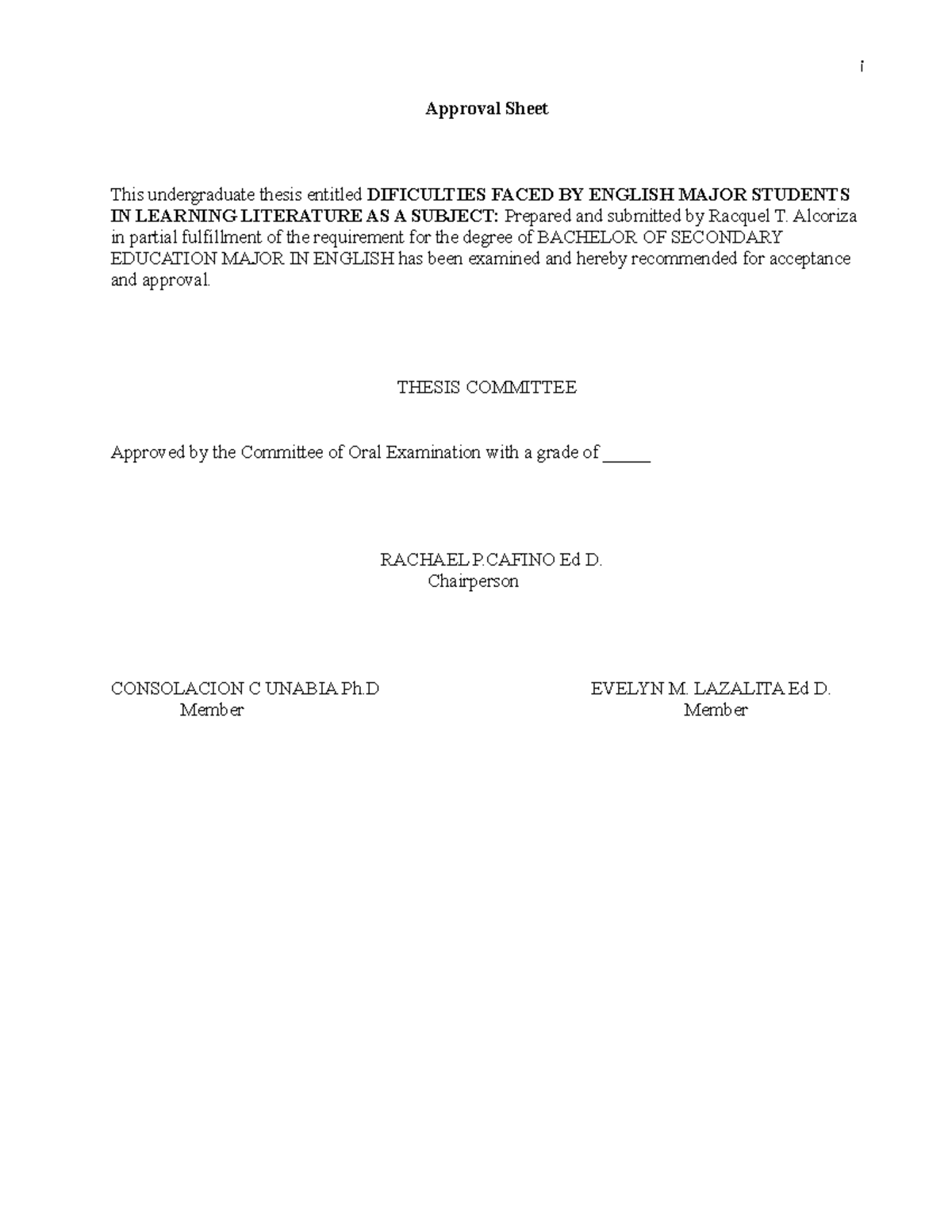 Part2 Final - language research - i Approval Sheet This undergraduate ...