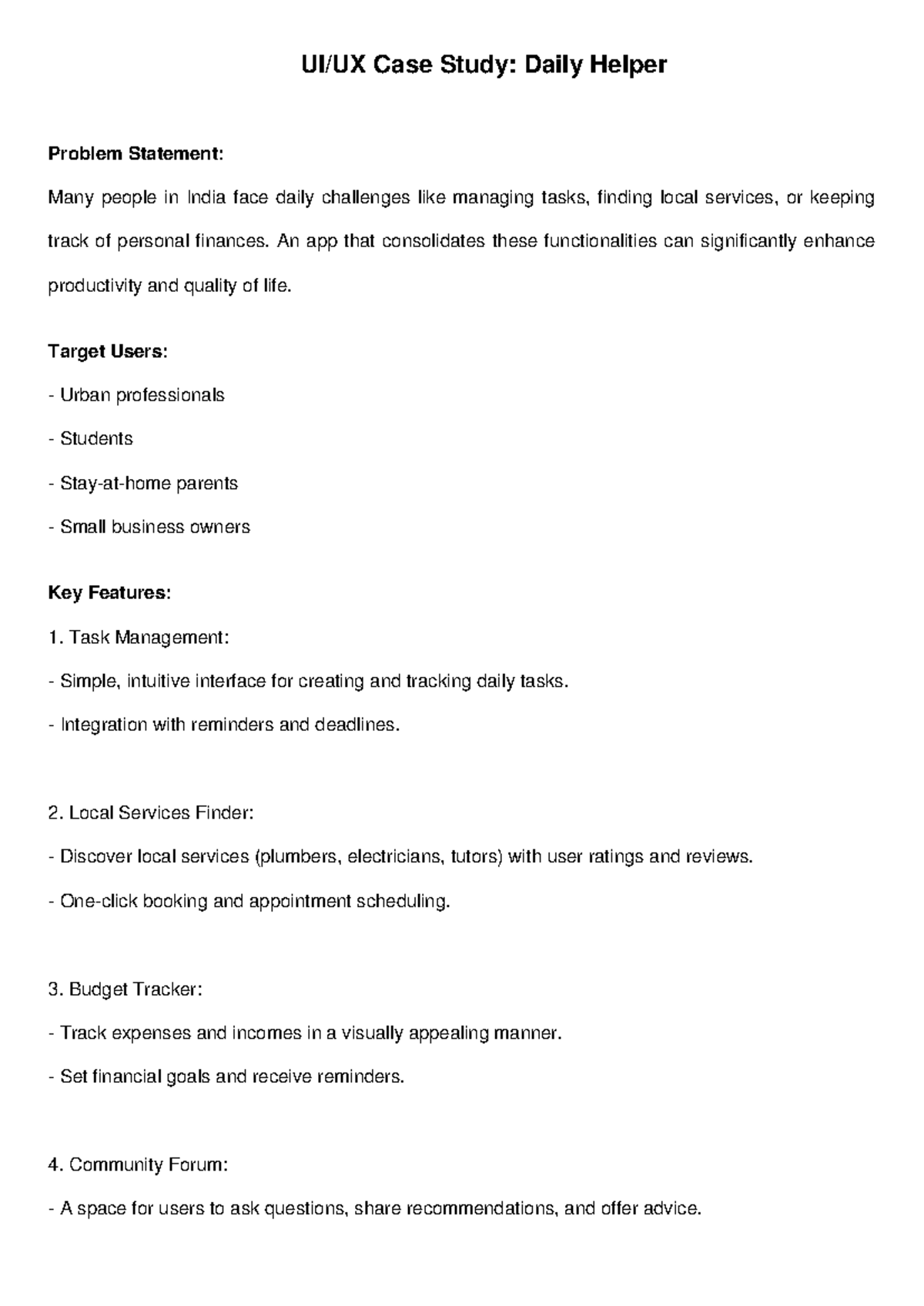 UI UX Case Study Daily Helper - UI/UX Case Study: Daily Helper Problem ...