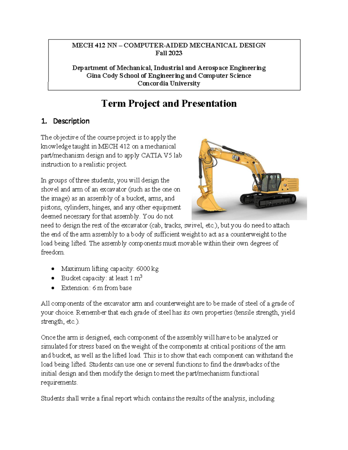 MECH 412 NN F23 - Project Outline - MECH 412 NN – COMPUTER-AIDED ...