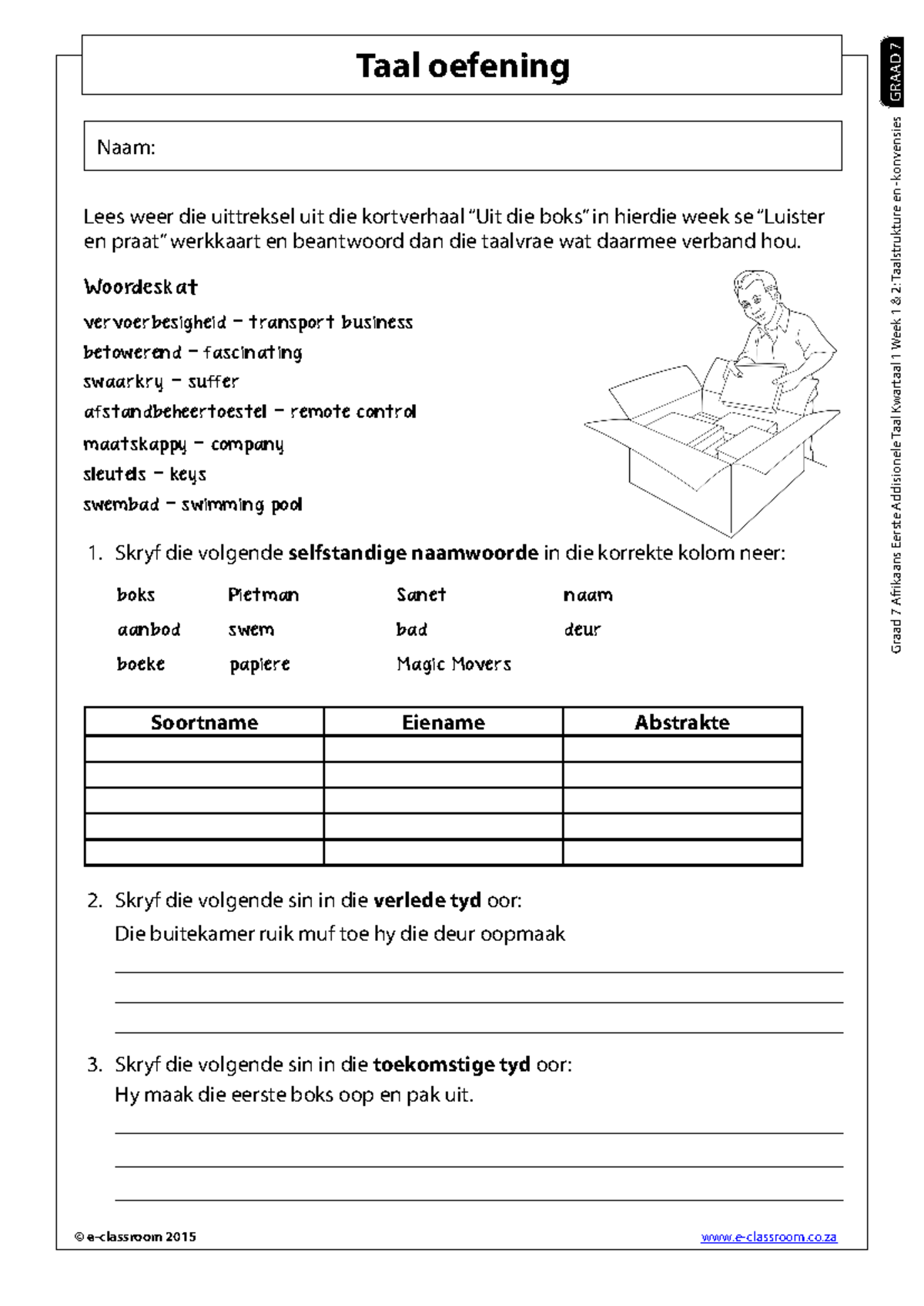 Grade 7 term 1 Afrikaans week 1 2 taalstrukture en konvensies - GRAAD 7 ...