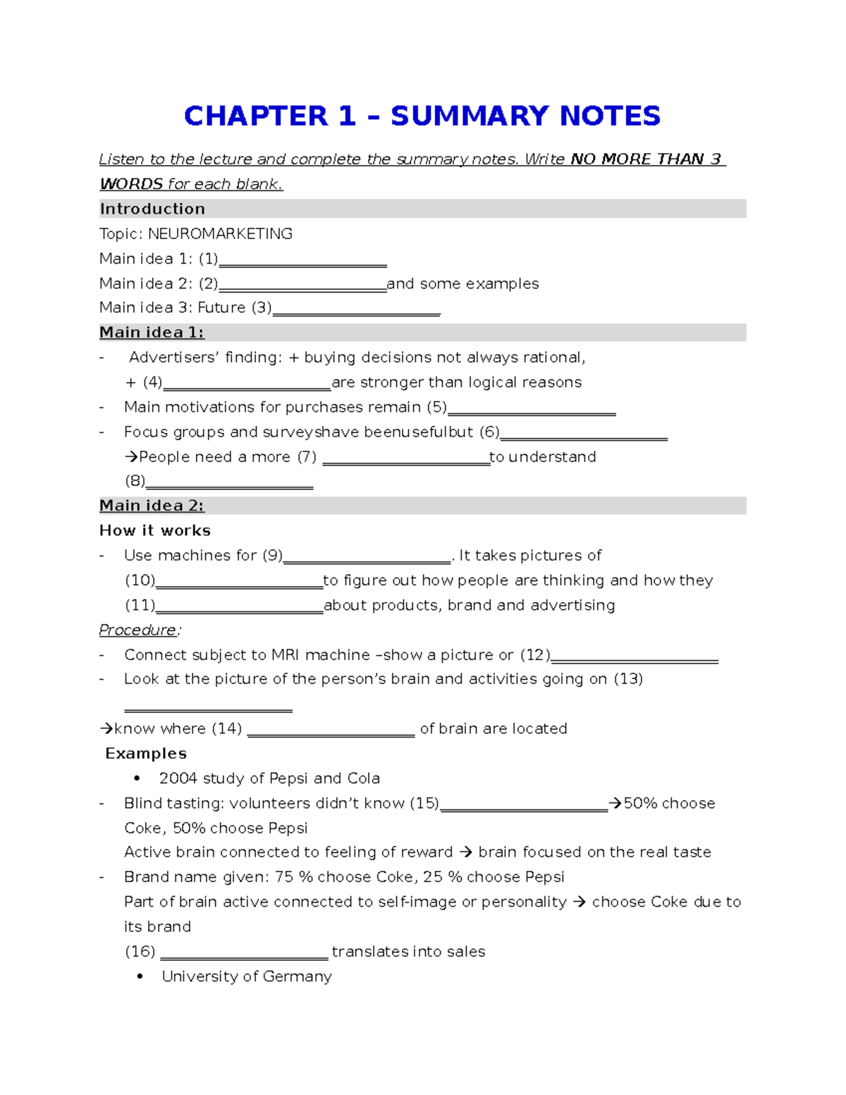 Chapter 1 The môtivation - CHAPTER 1 – SUMMARY NOTES Listen to the ...