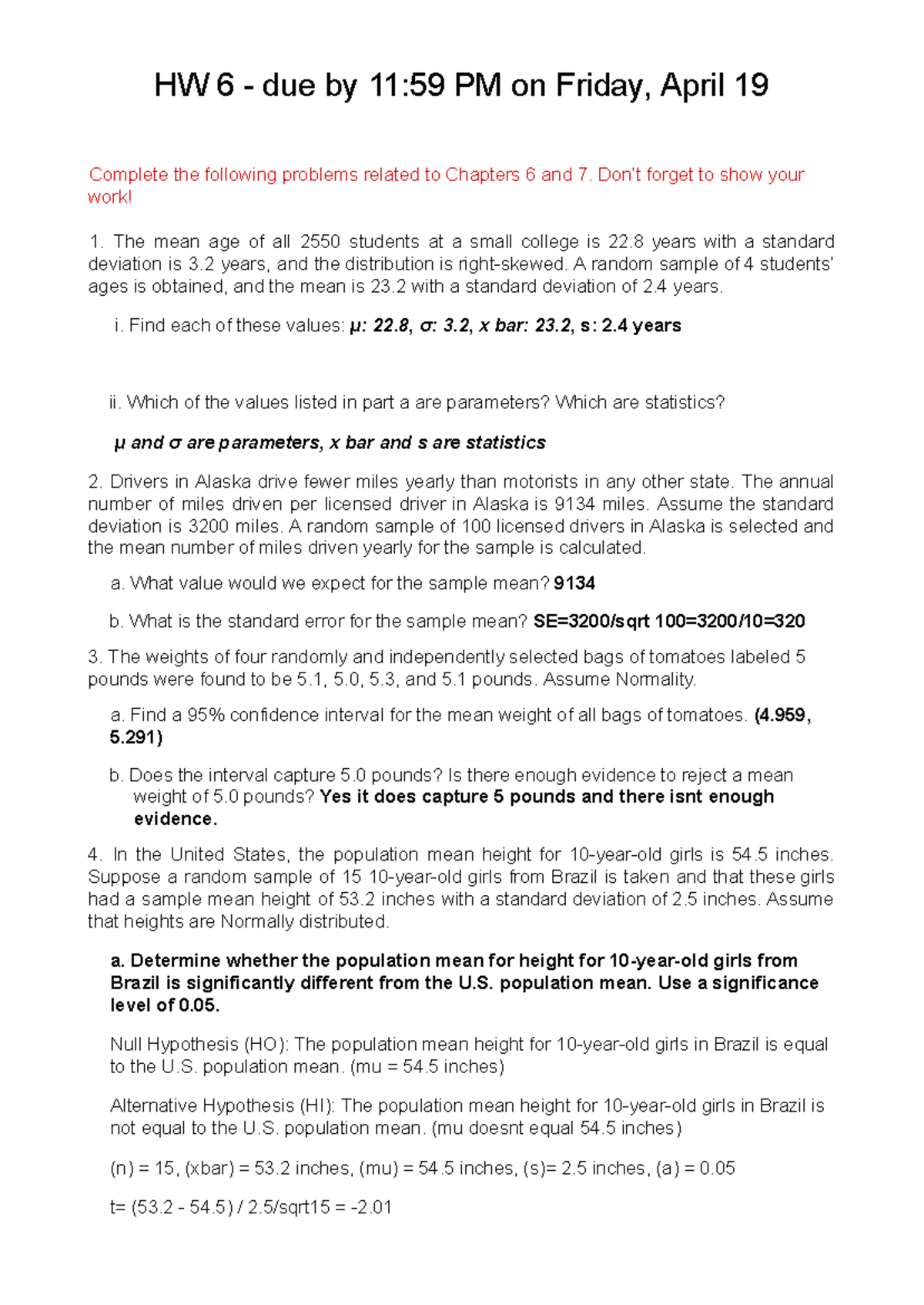 Assignment 6-2 - homework questions - HW 6 - due by 11:59 PM on Friday ...