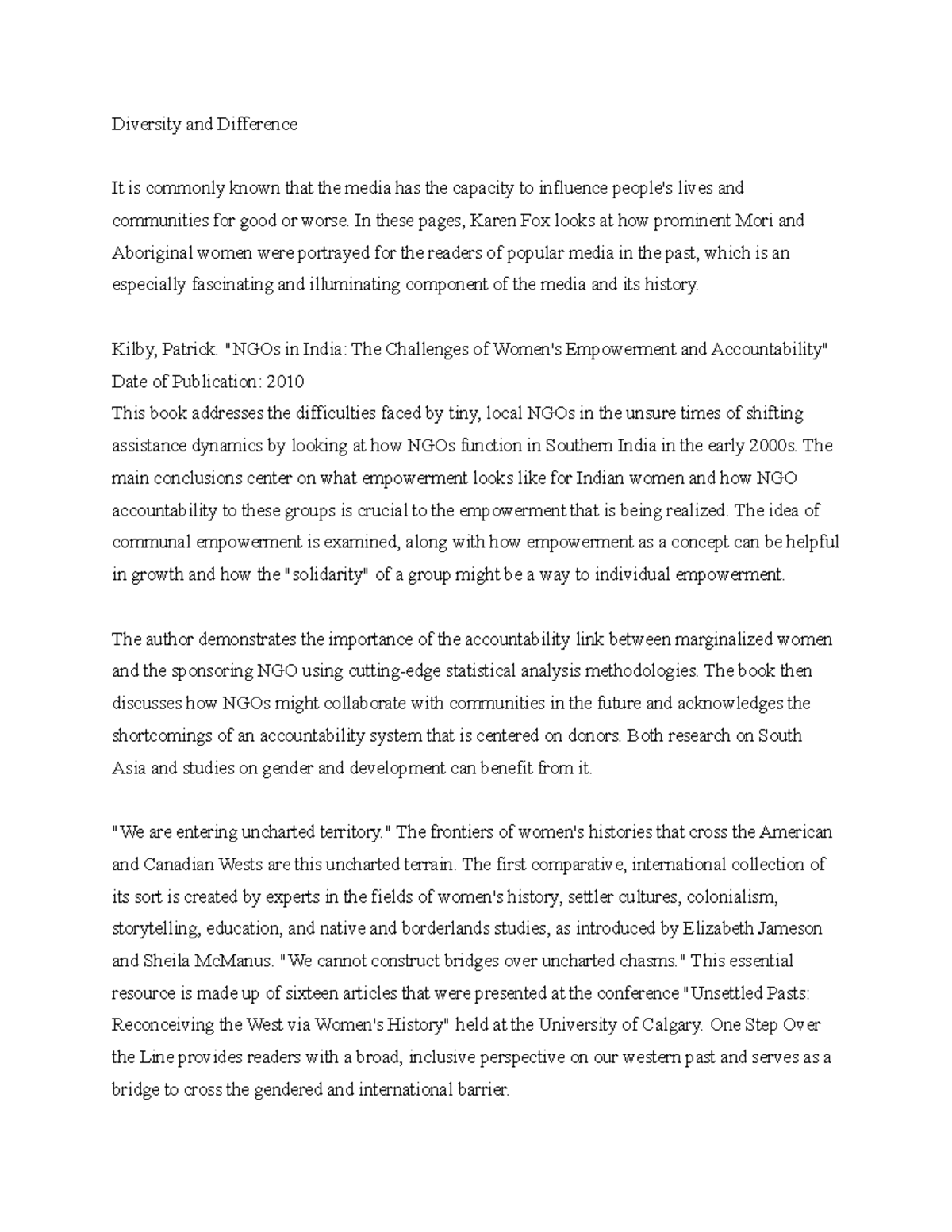 Diversity and Difference- Books - Diversity and Difference It is ...