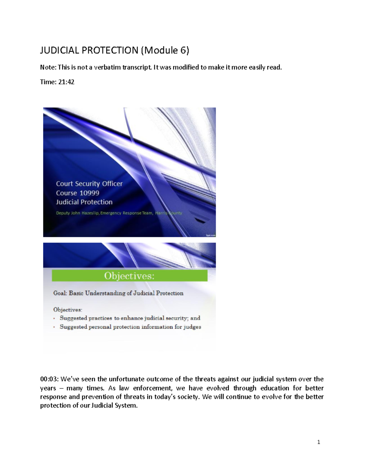 Module 6 - Judicial Protection - JUDICIAL PROTECTION (Module 6) Note ...