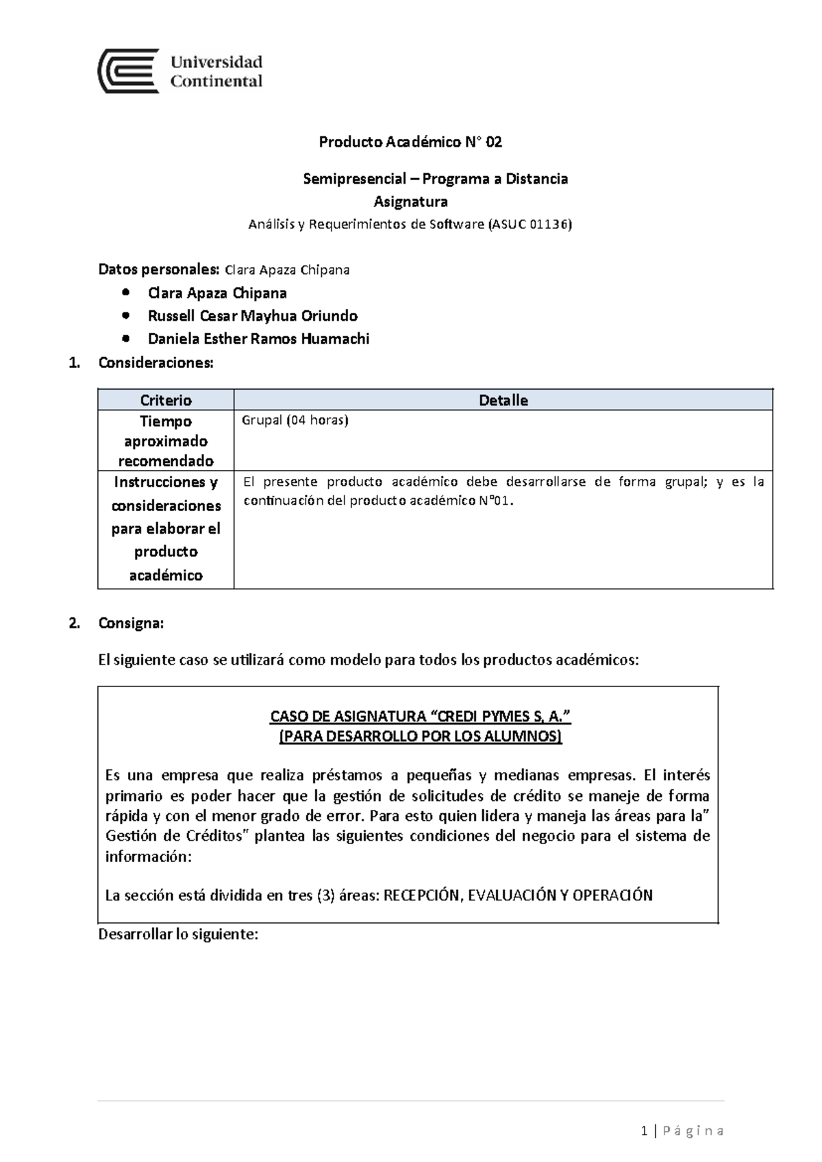 Producto Académico 02 [Entregable] Ultima Version - Producto Académico N° 02 Semipresencial ...