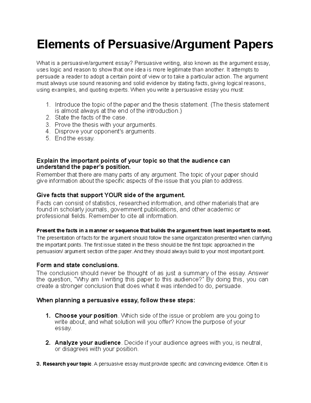 ELE - These are lecture notes for Persuasive Writing. This was given to ...