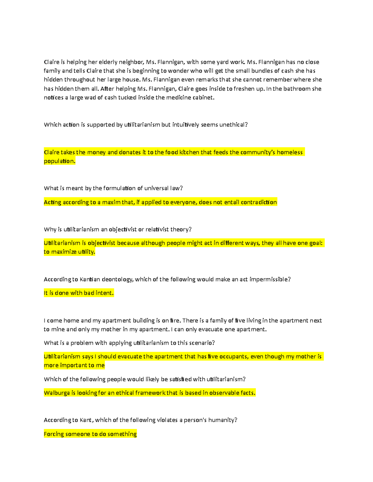 Unit 3 milestone 3 - unit 3 - Claire is helping her elderly neighbor ...