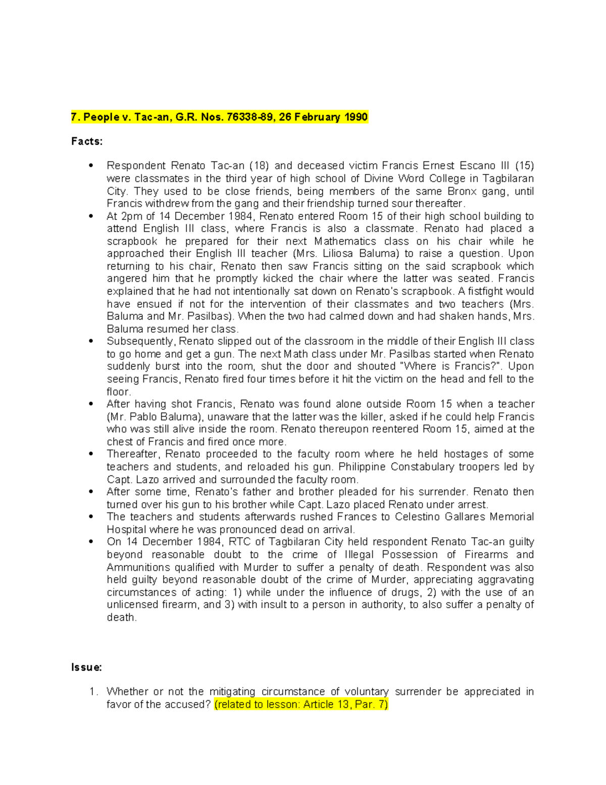 7 to 12 incomplete art. 13 and 14 - 7. People v. Tac-an, G. Nos. 76338 ...