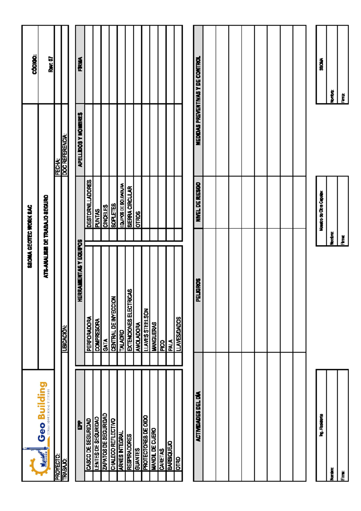 ATS DE Seguridad - SSOMA GEOTEC WORK SAC CÓDIGO: Geo Building ATS ...