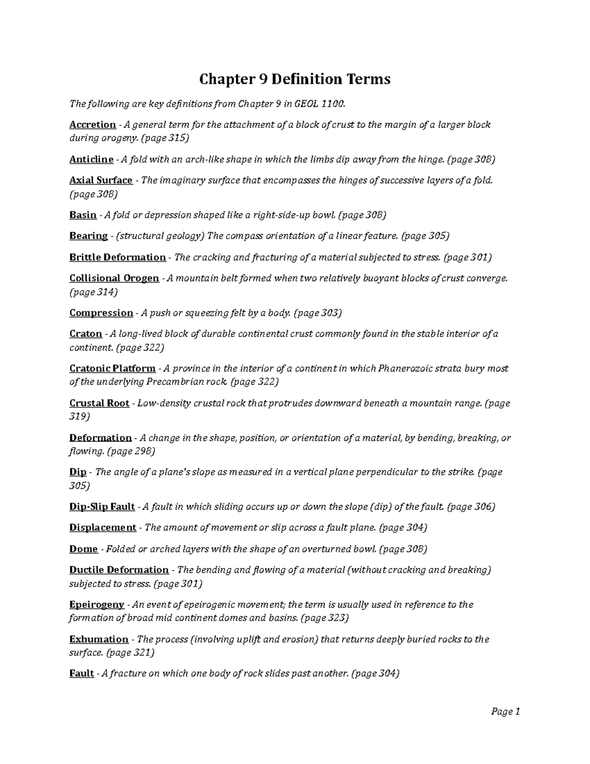 Chapter 9 Definitions - Chapter 9 Definition Terms The following are ...