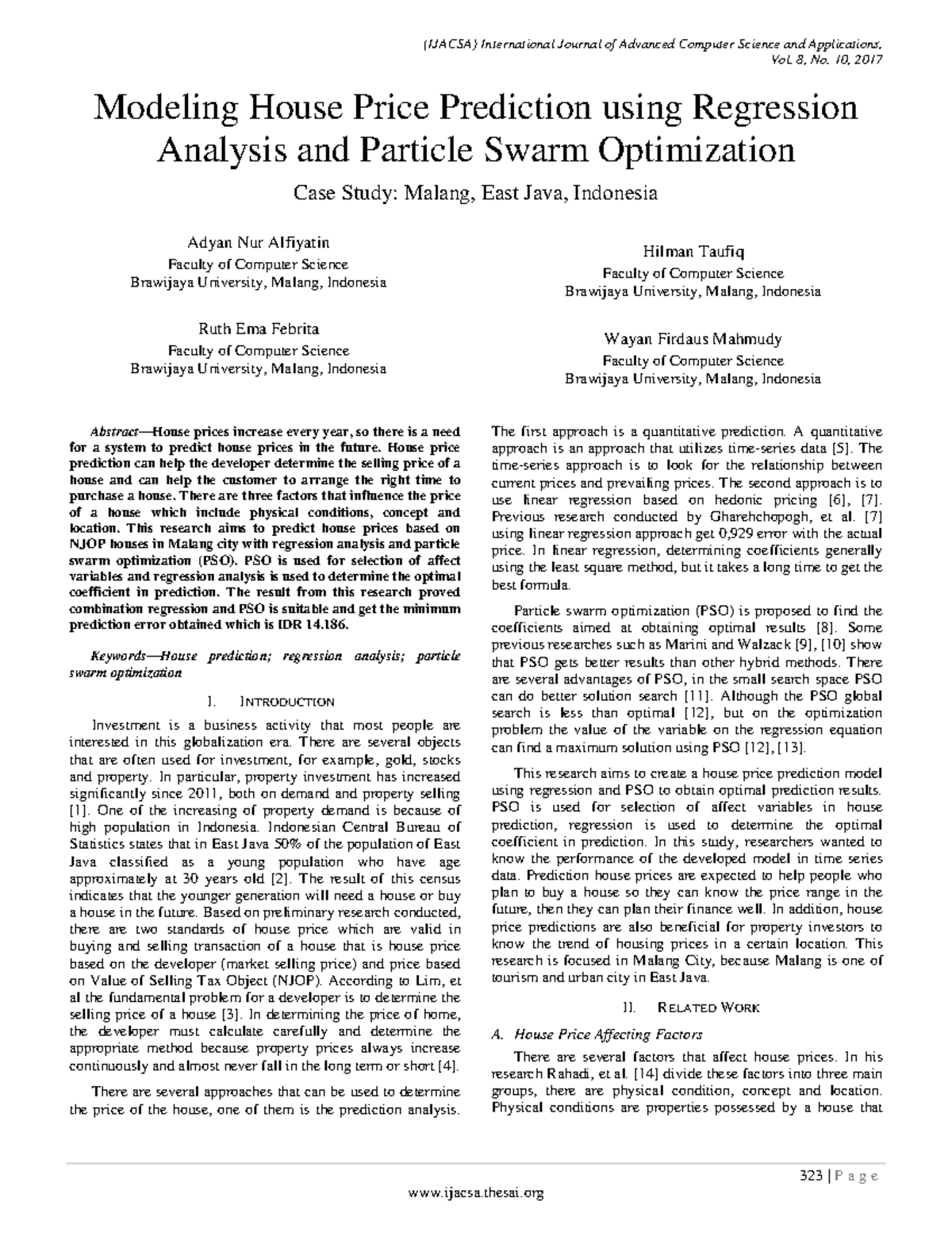 Paper 42-Modeling House Price Prediction using Linear Regression - Vol ...