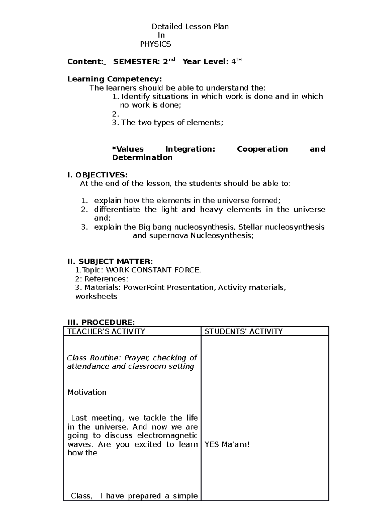 Detailed Lesson Plan - this is my notes - Detailed Lesson Plan In ...