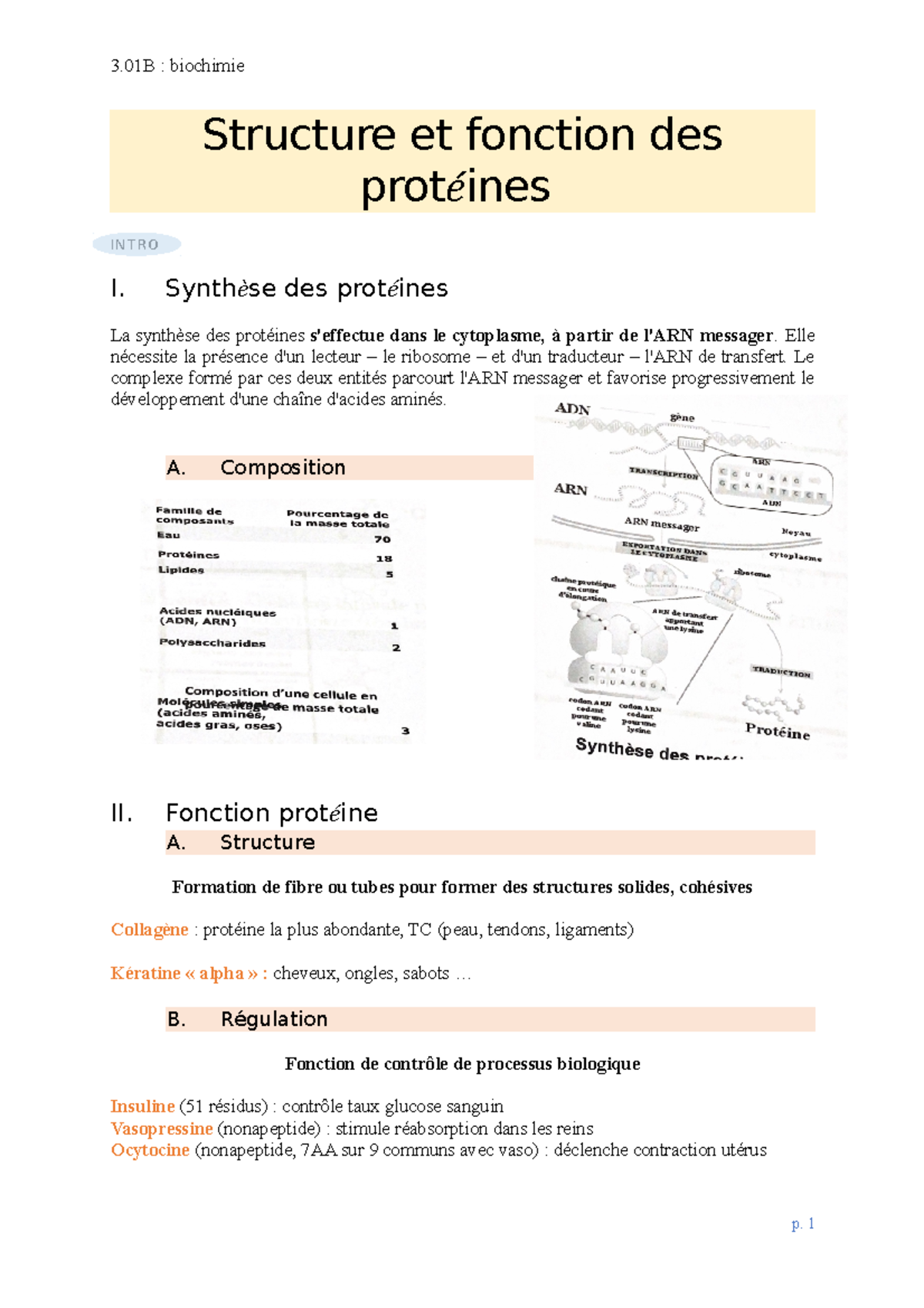L2/3.01B : Structure et fonction des protéines - Structure et fonction ...