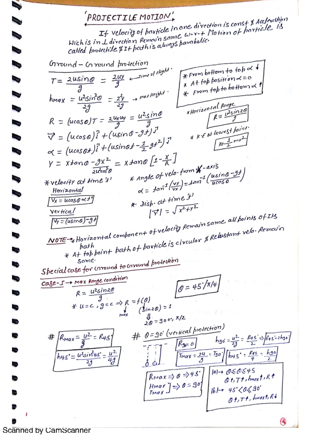 Projectile motion - Notes - Reactor Physics - Studocu