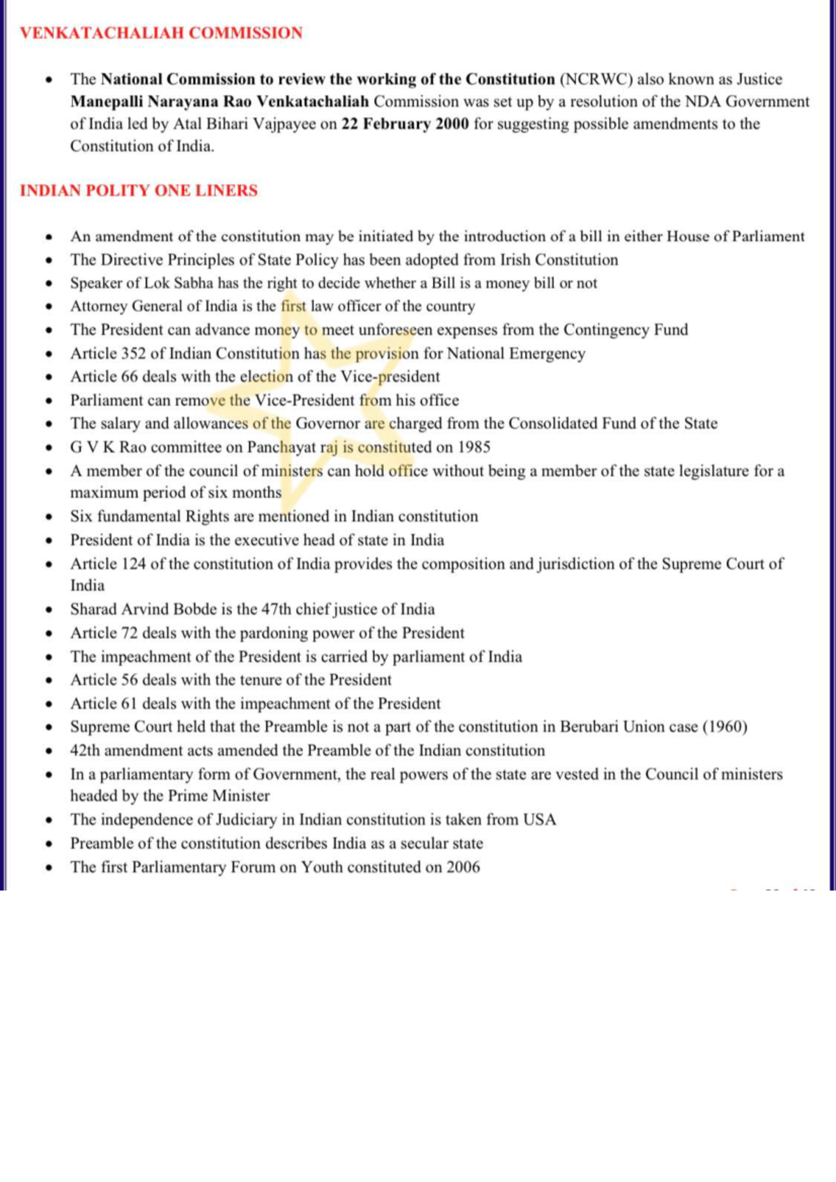 One liners - Summary constitutnl law - Studocu