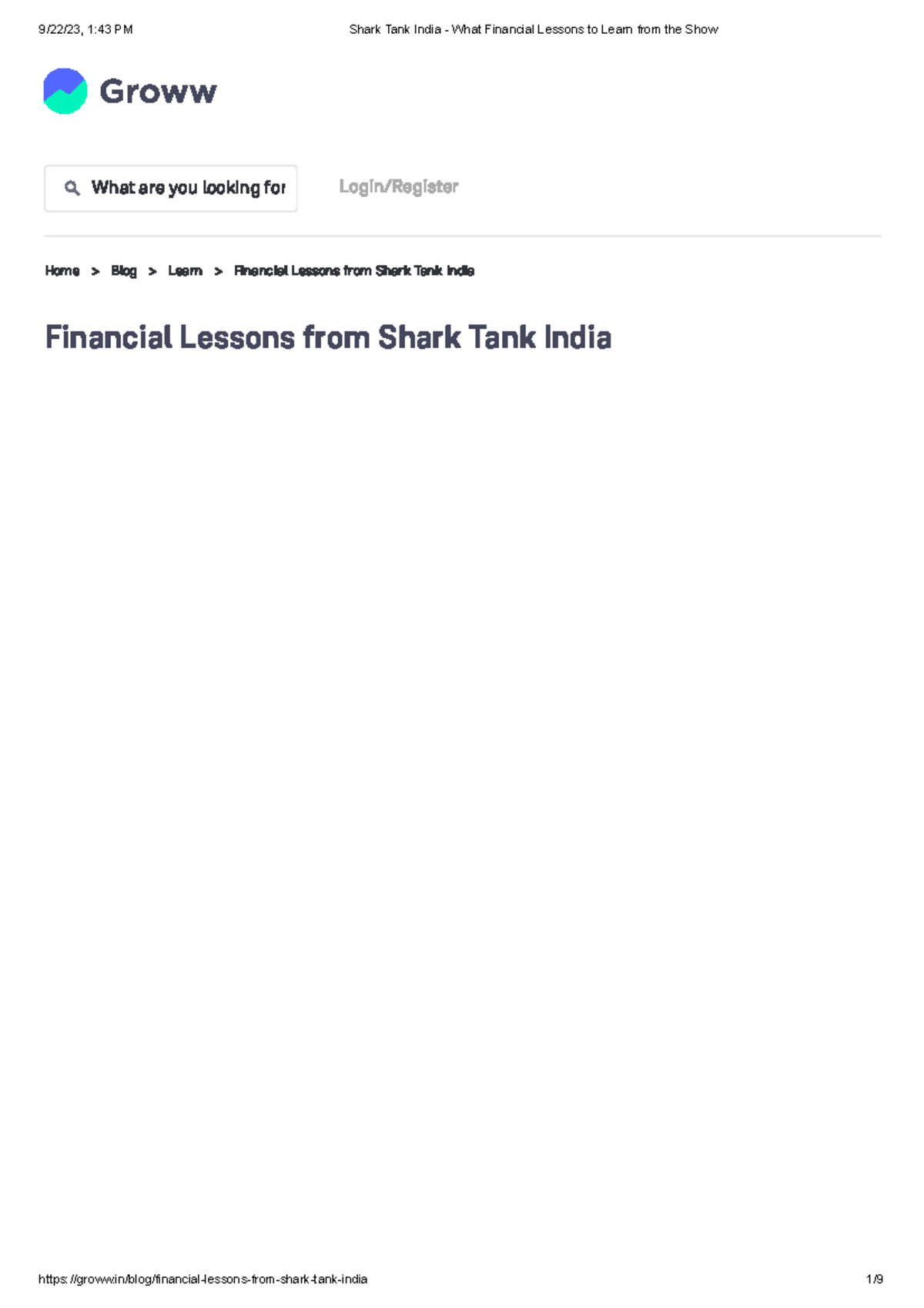 Shark Tank India - What Financial Lessons to Learn from the Show - Home ...