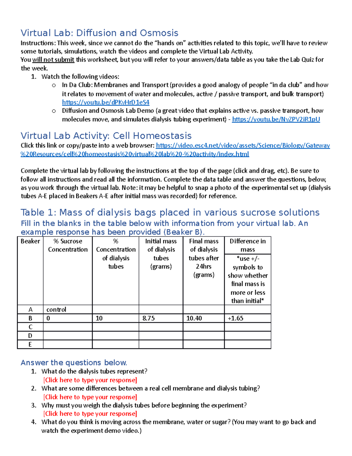 Diffusion and Osmosis Virtual Lab Worksheet rev26Feb2021 - Virtual Lab: Diffusion and Osmosis ...