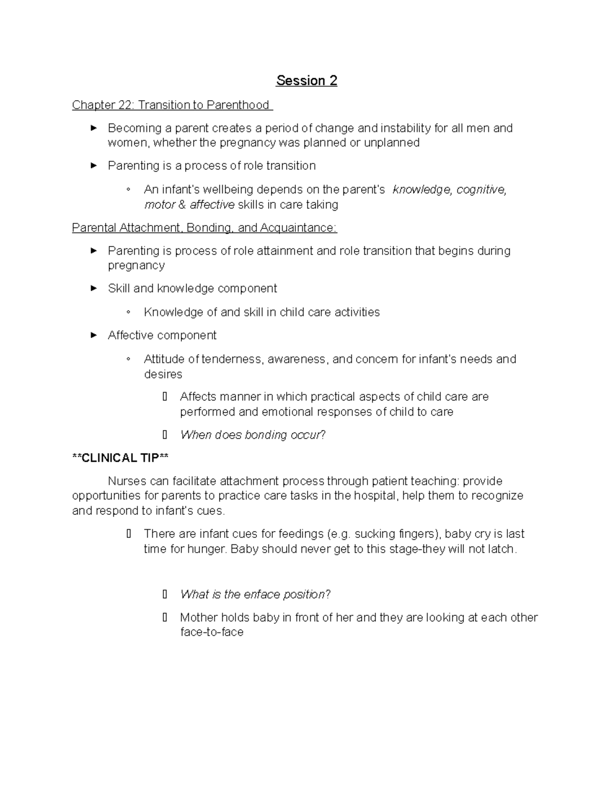 Session 2 - Lecture notes 2 - Session 2 Chapter 22: Transition to ...