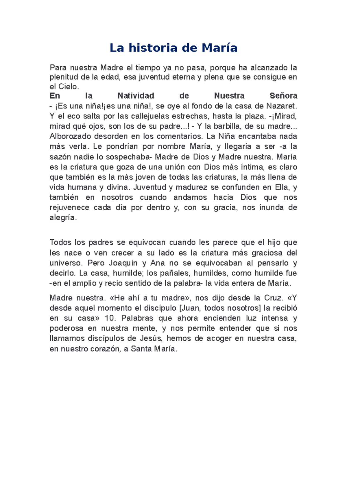 La historia de María que nos deja una reflexion - La historia de María ...