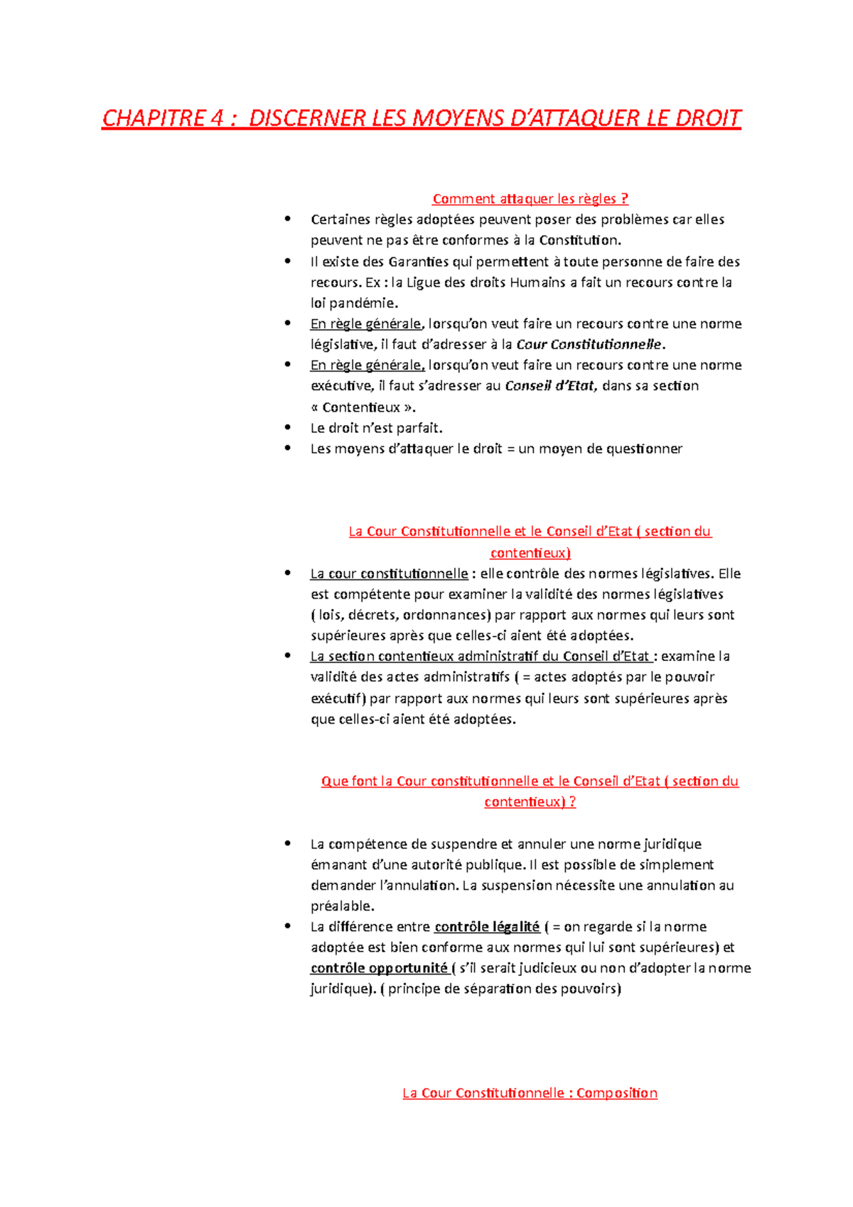 Chapitre 4 Droit - CHAPITRE 4 : DISCERNER LES MOYENS D’ATTAQUER LE ...