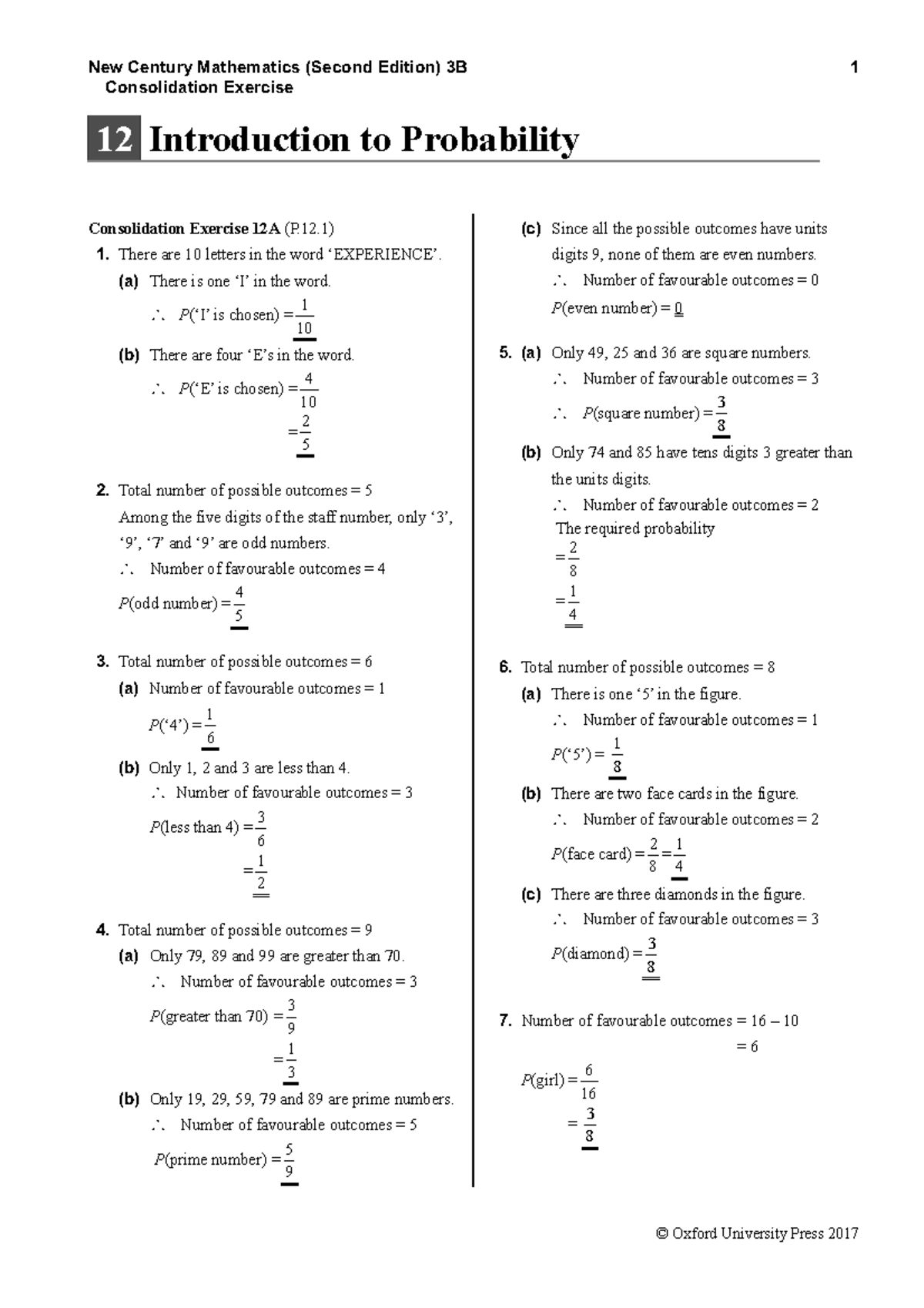 Consolidation Exercise 3B12 sol - New Century Mathematics (Second ...