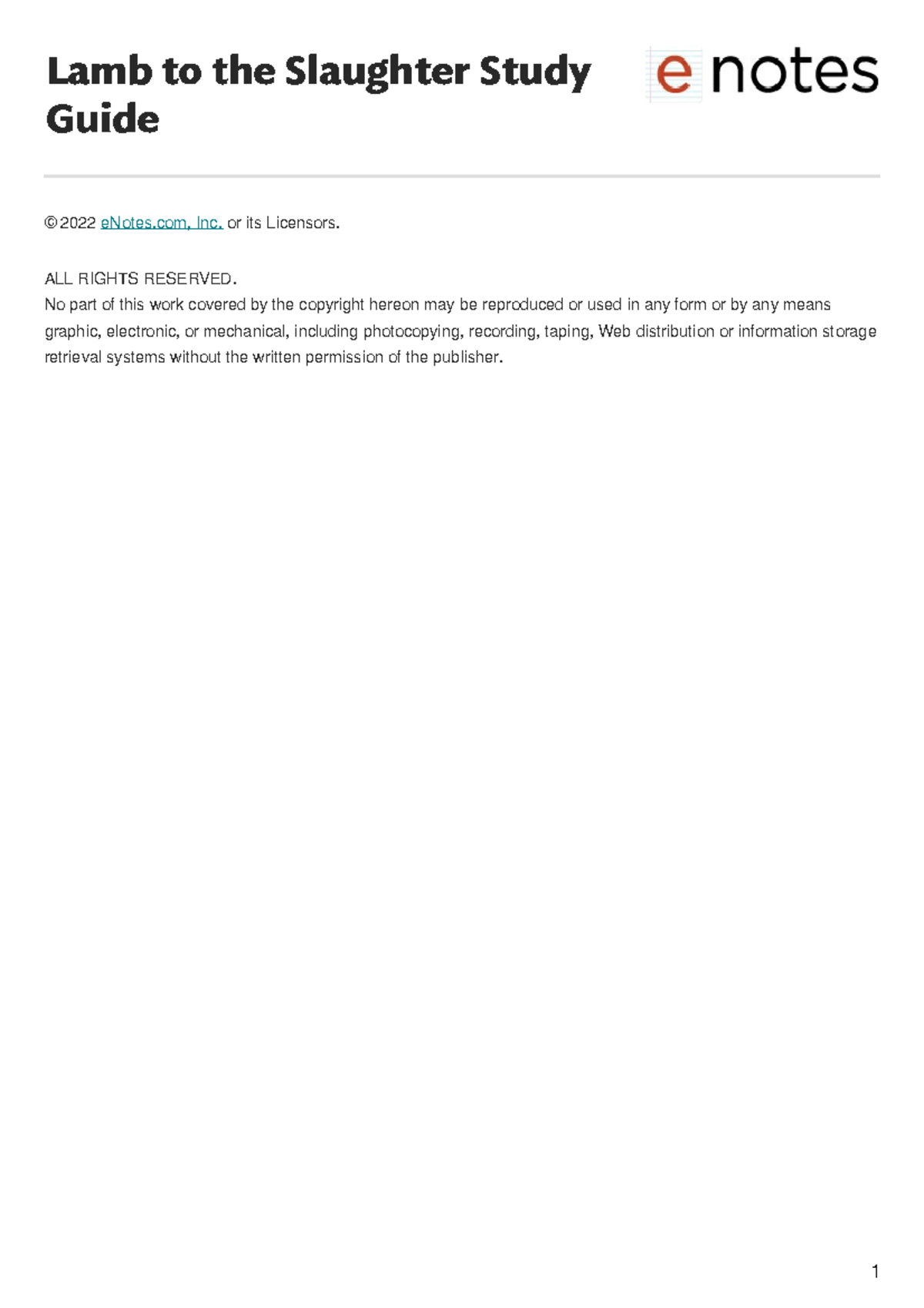 Enotes lamb slaughter guide - Lamb to the Slaughter StudyLamb to the ...