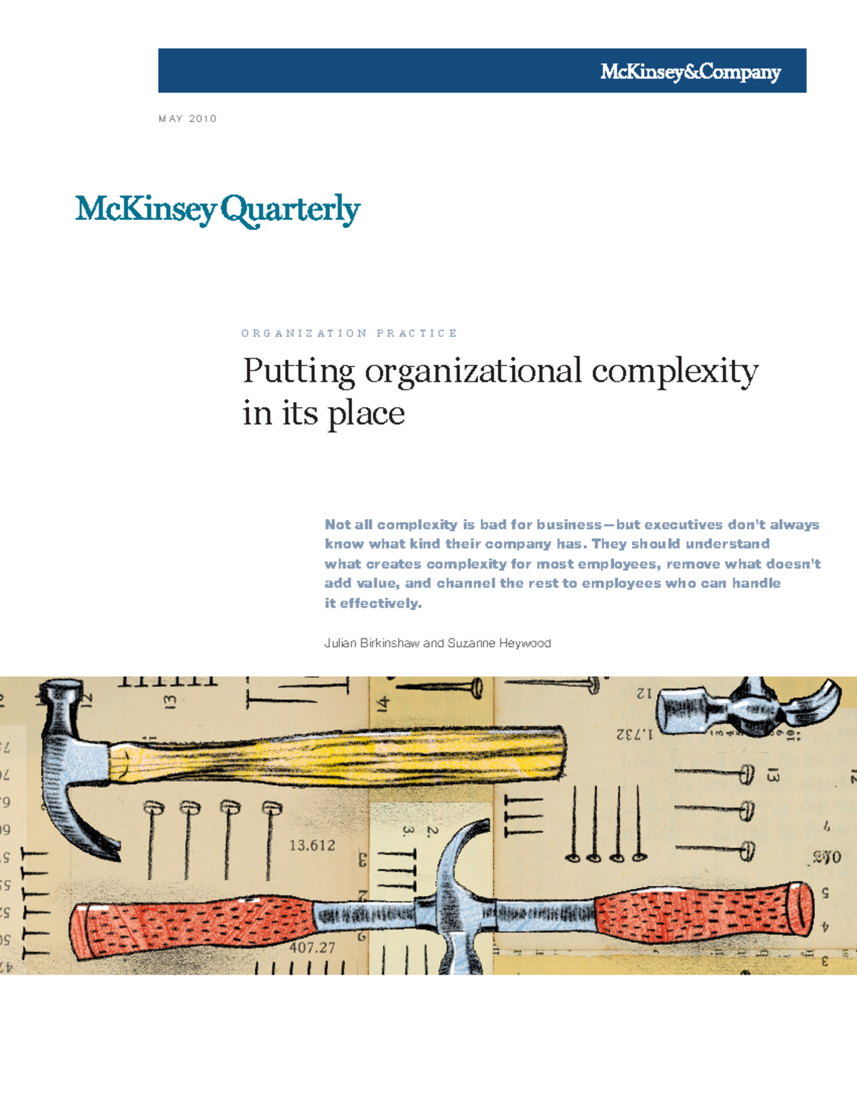 2b. putting organizational complexity in its place - M A Y 2 0 1 0 ...