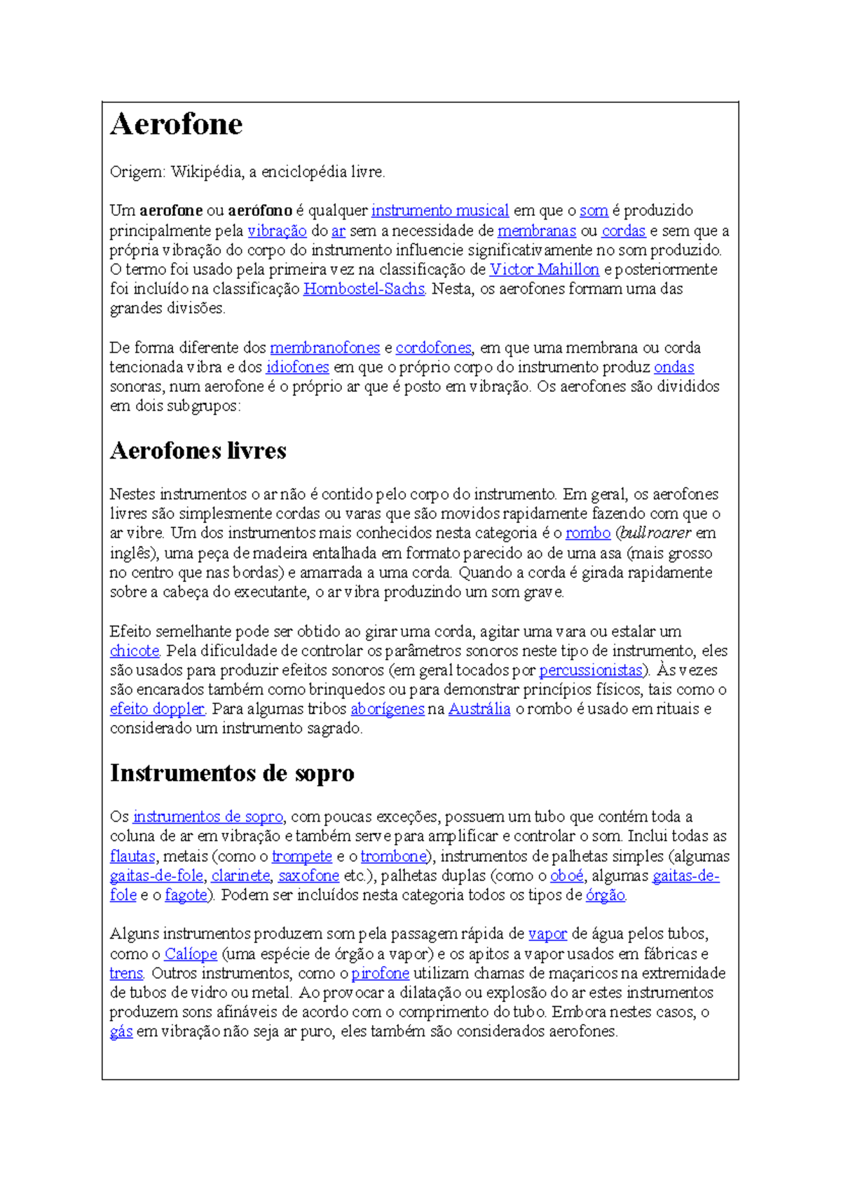 Tipos de aerofones e localização no mundo - Aerofone Origem: Wikipédia ...