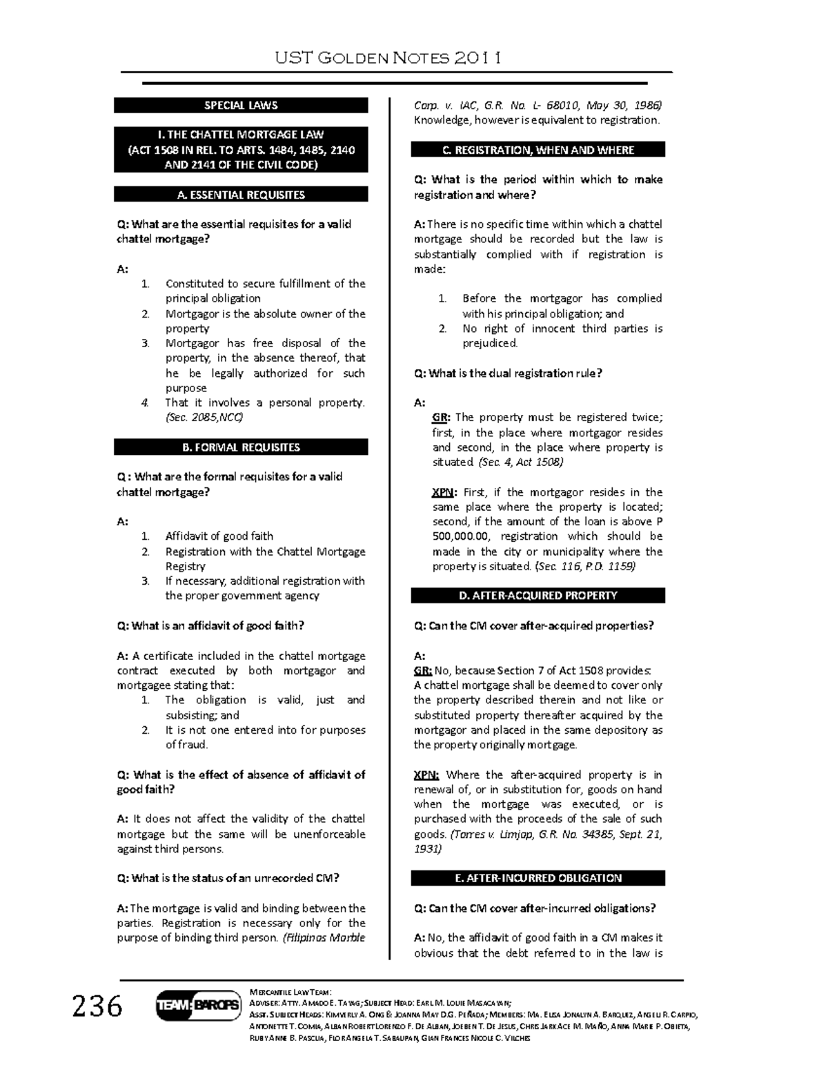 383704370 UST Golden Notes Special Laws 2 - UST GOLDEN NOTES 2011 ...