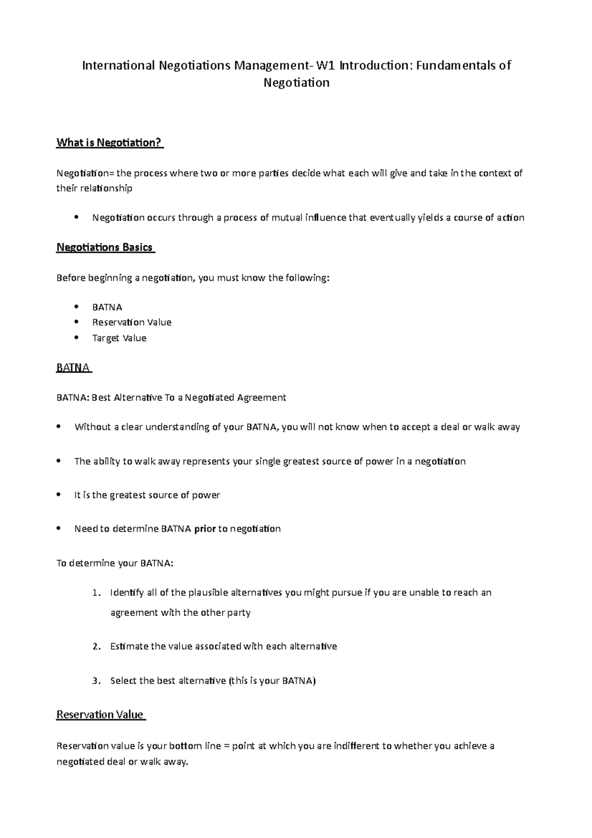 Introduction to negotiations - International Negotiations Management ...