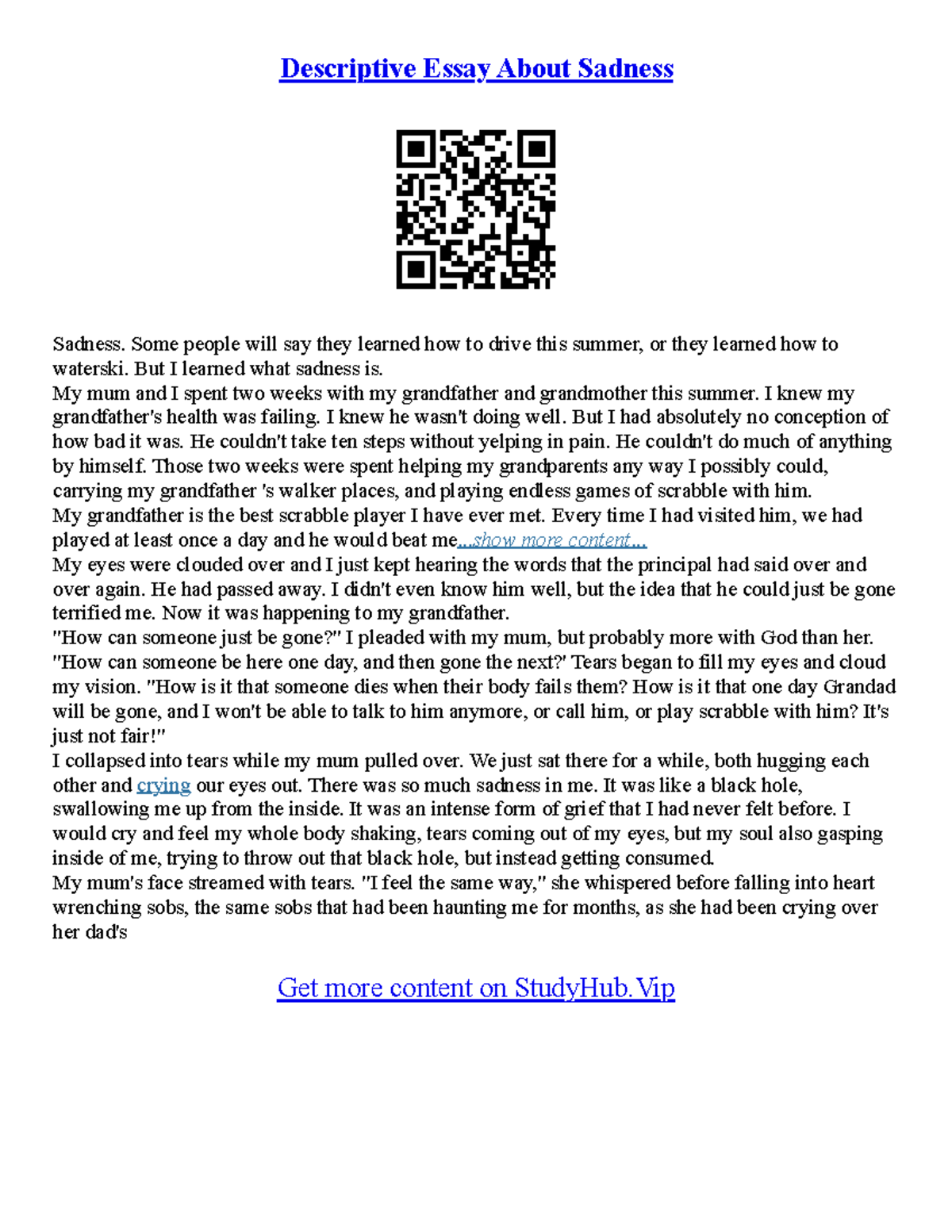 Descriptive Essay Examples About A Person - Descriptive Essay About ...