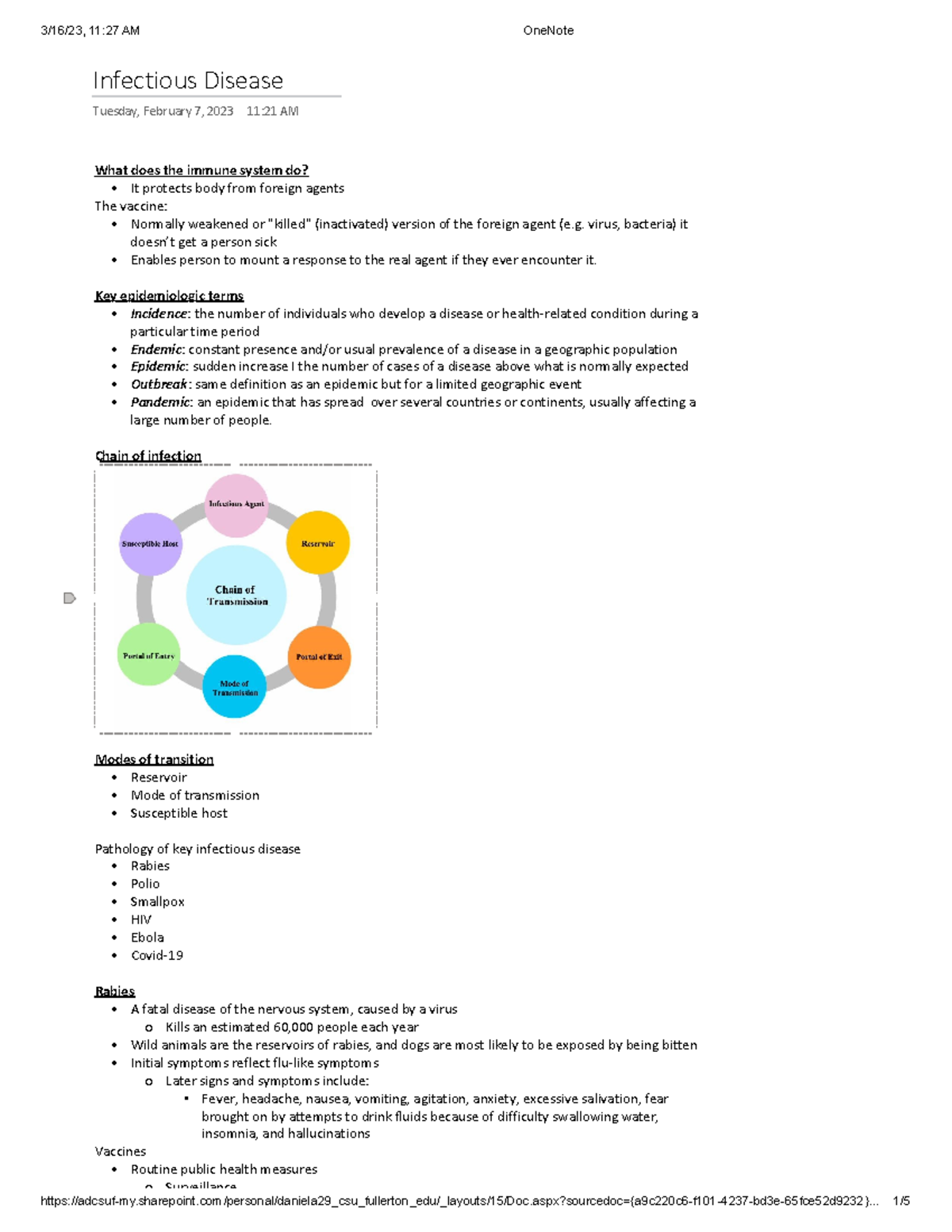 Public Health CH3 - Chapter 3 lecture notes - Nobari - Infectious ...