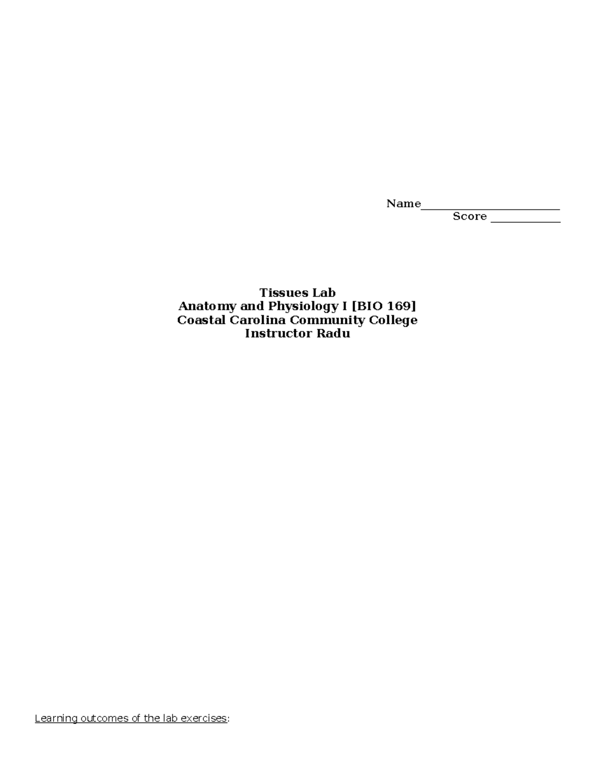 Lab 3 Tissues 168 (1) - Lab tissue - Name ...