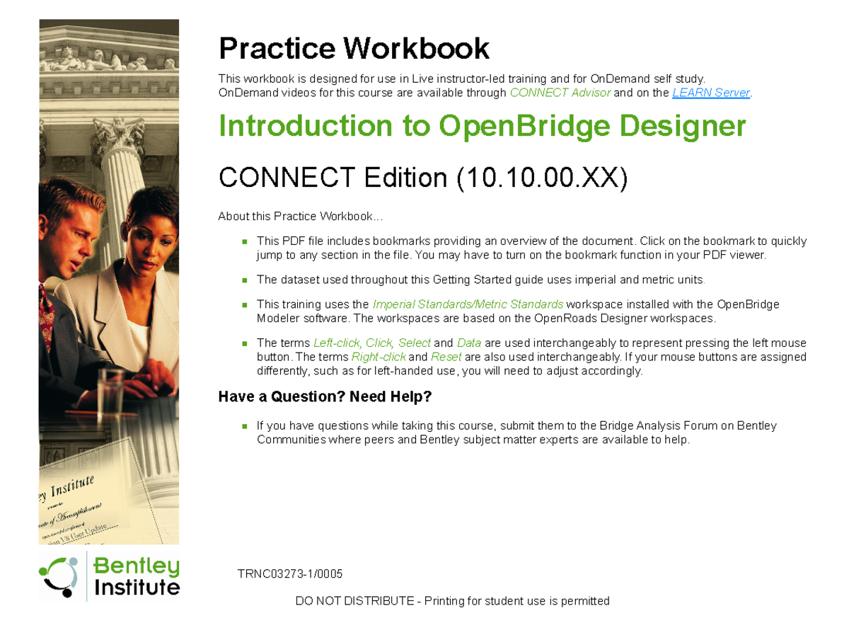 Introduction to open bridge designer - Practice Workbook This workbook ...