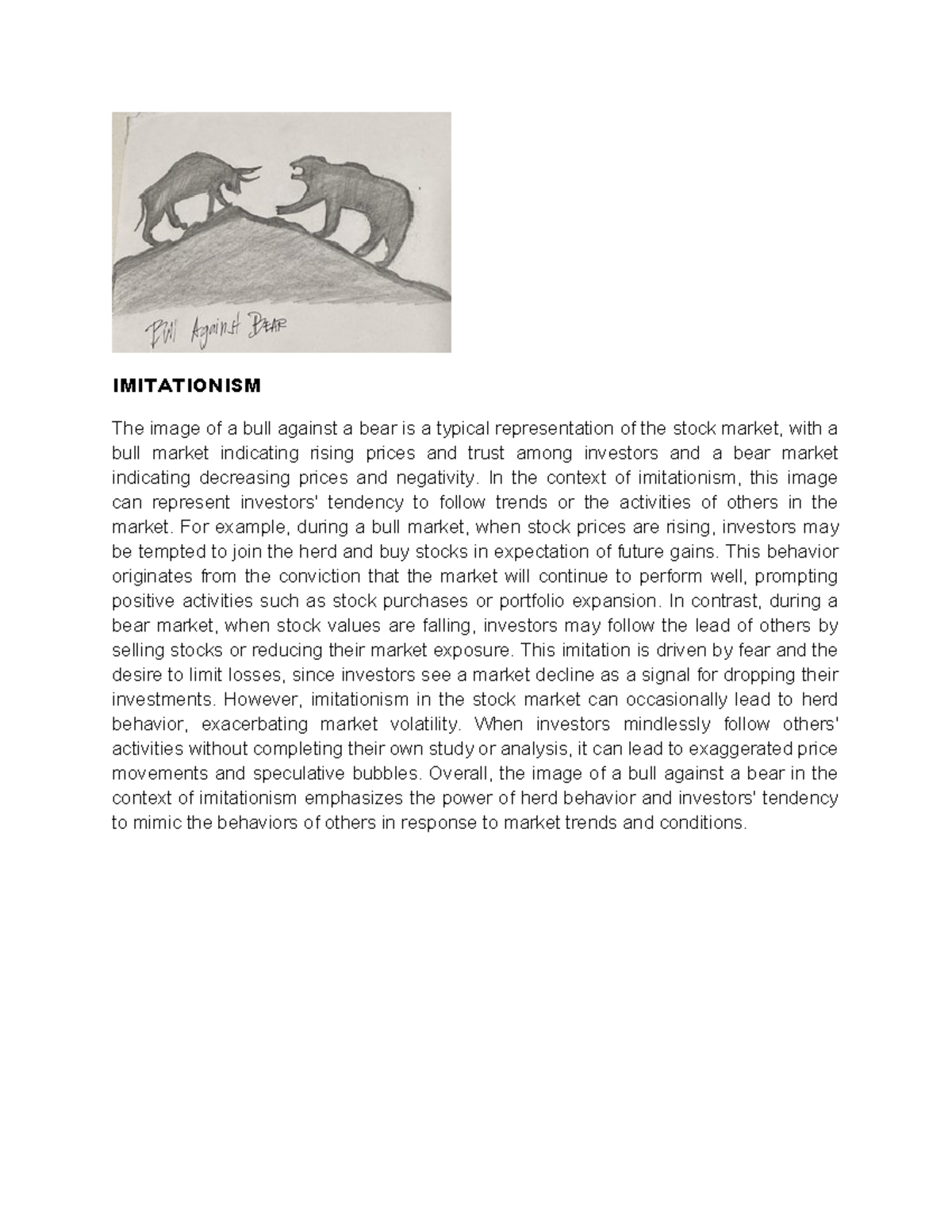 Art App - IMITATIONISM The image of a bull against a bear is a typical ...