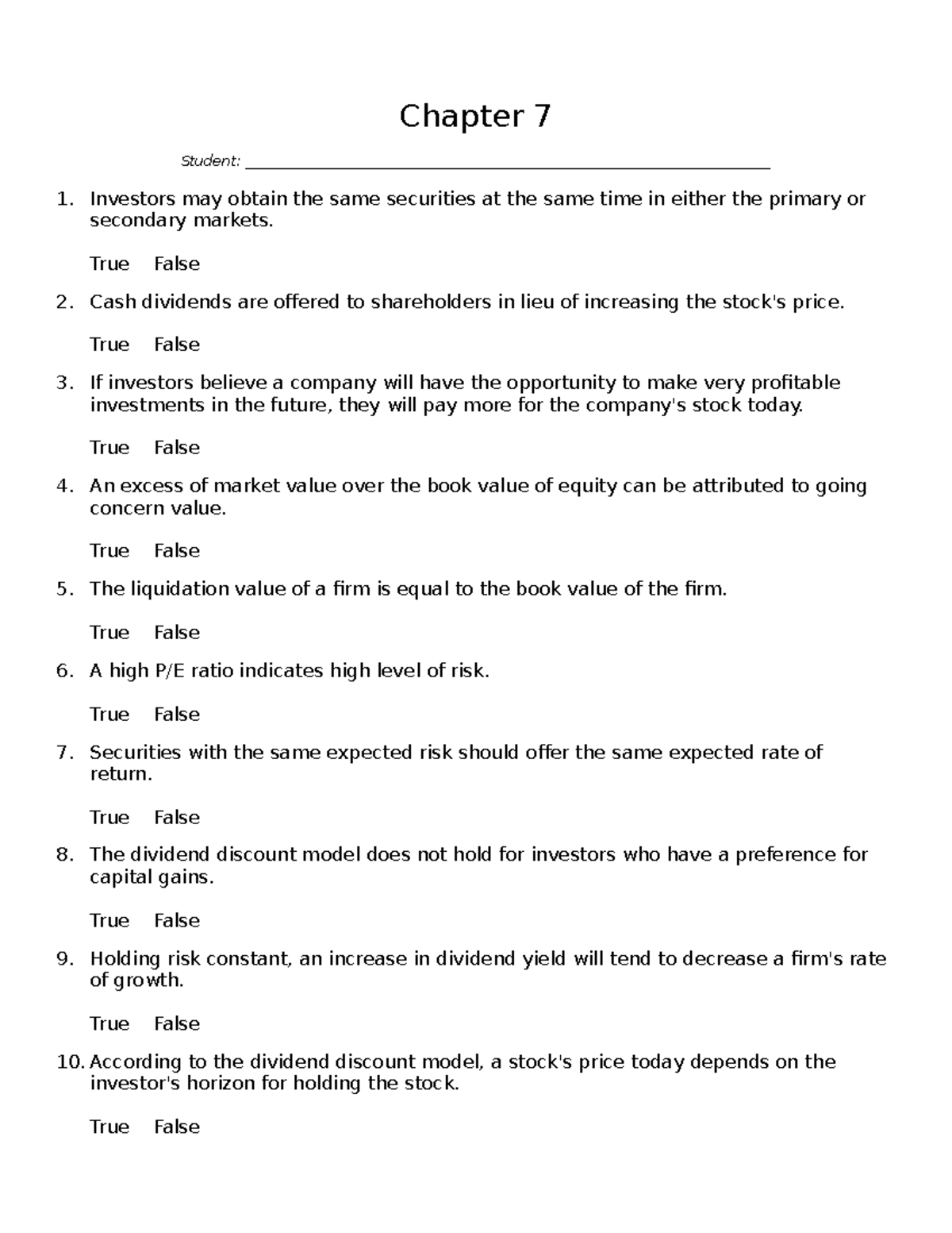 Chapter 7 Questions And Answers Chapter 7 Student Studocu
