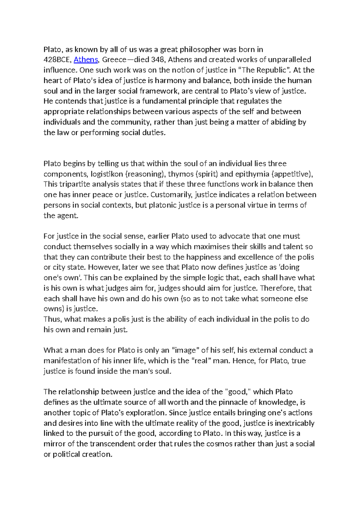 Plato philosophy - Plato, as known by all of us was a great philosopher ...