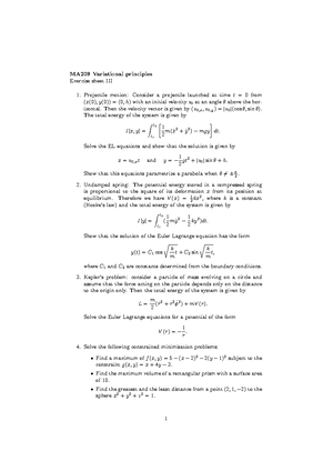 MA209 2015-2016 Exercise Sheet 2 - MA209 Variational principles ...