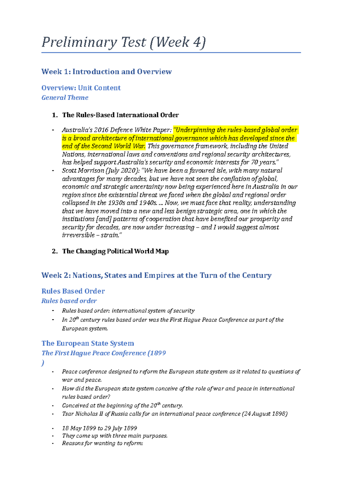 Preliminary Test - prelim test instructions - Preliminary Test (Week 4 ...
