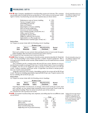 Ch14 problem set C finman 3e - Problems: Set C 1 PROBLEMS: SET C P1-1C Fina Company specializes ...
