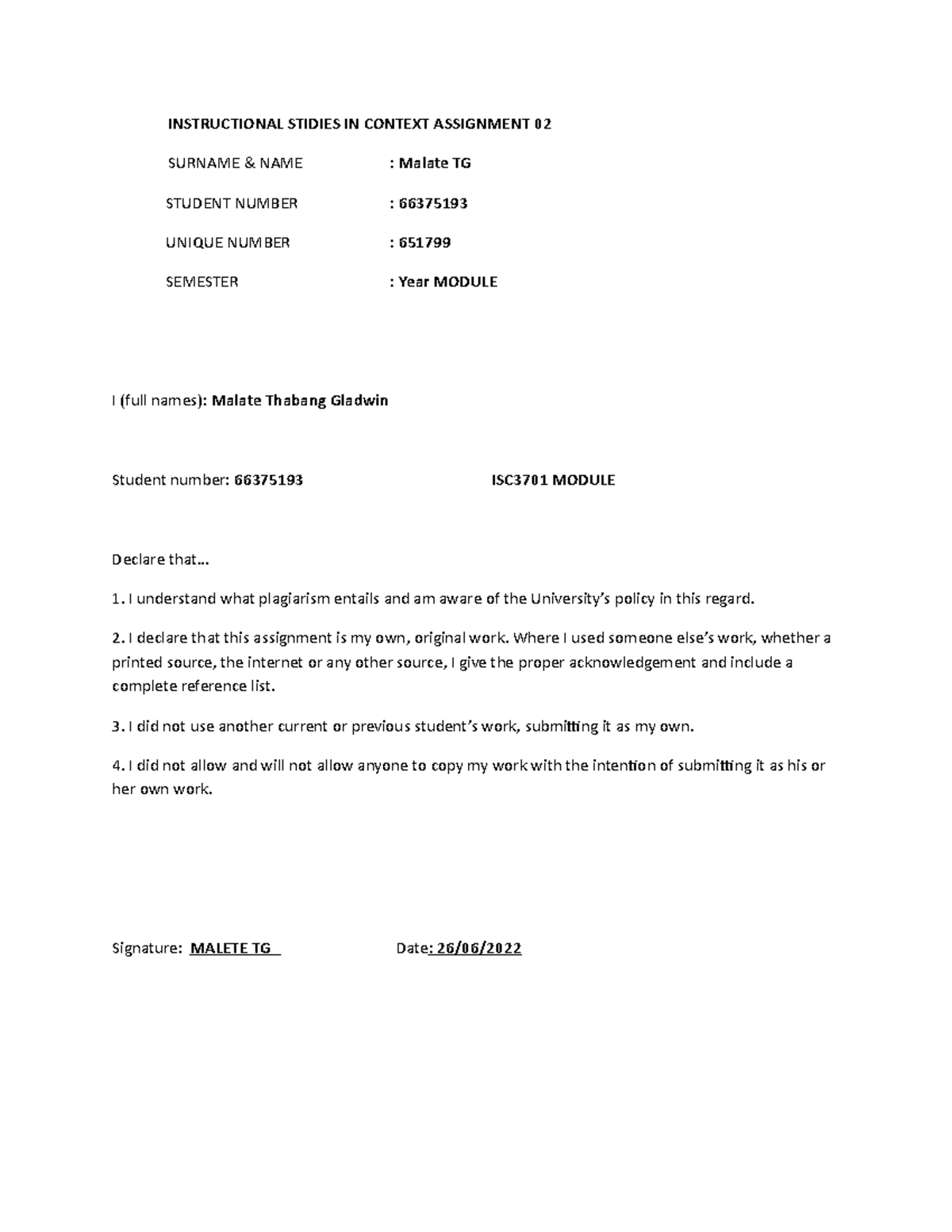 Instructional Stidies IN Context Assignment 02 - INSTRUCTIONAL STIDIES IN CONTEXT ASSIGNMENT 02 ...