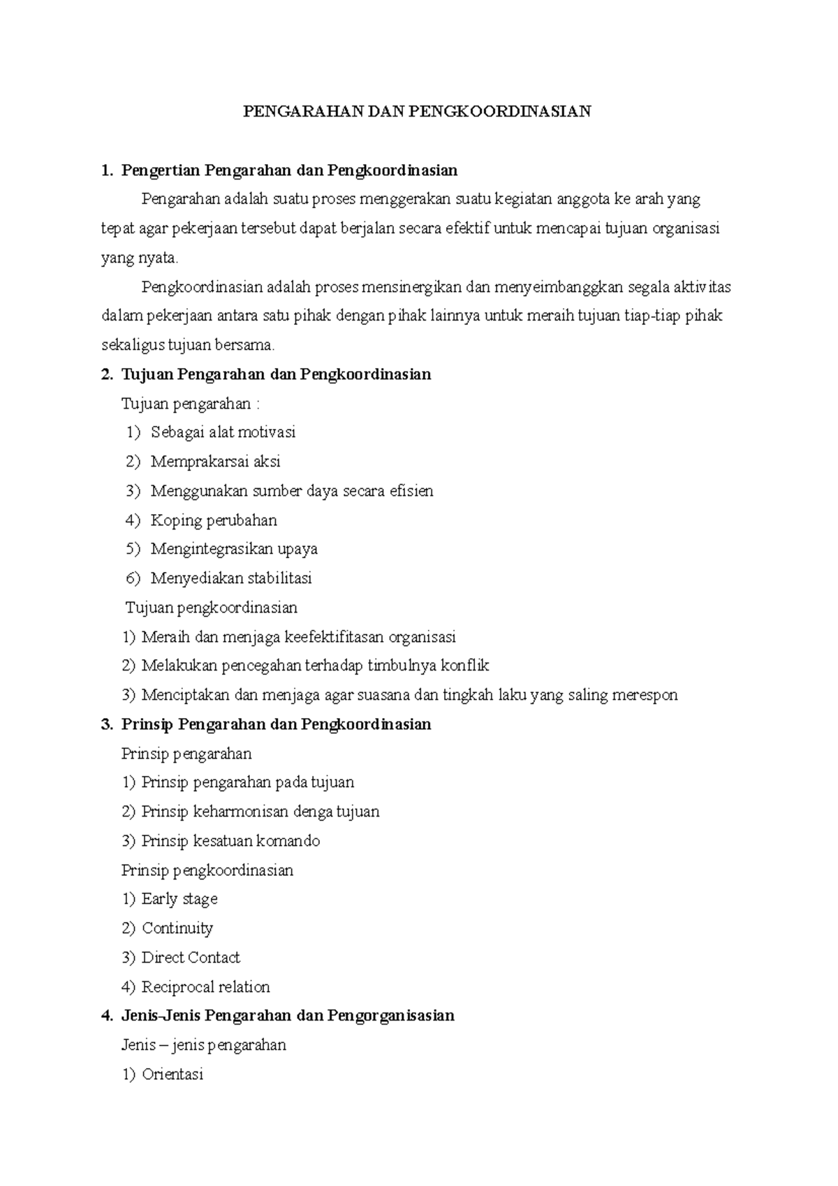 Pengarahan dan Pengkoordinasian - Pengantar Manajemen - PENGARAHAN DAN ...