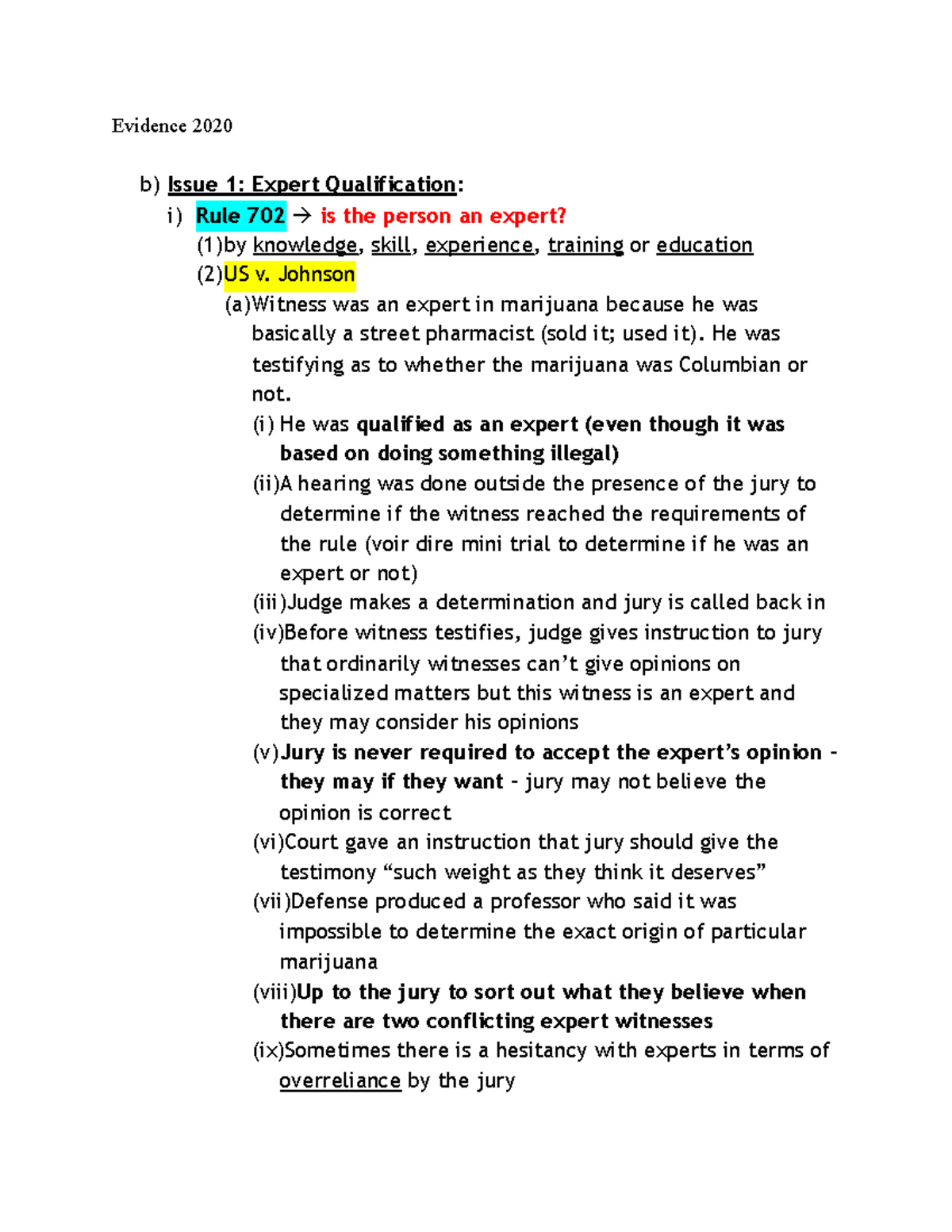 Evidence 2020- Issue 1- Expert Qualification - Evidence 2020 b) Issue 1 ...