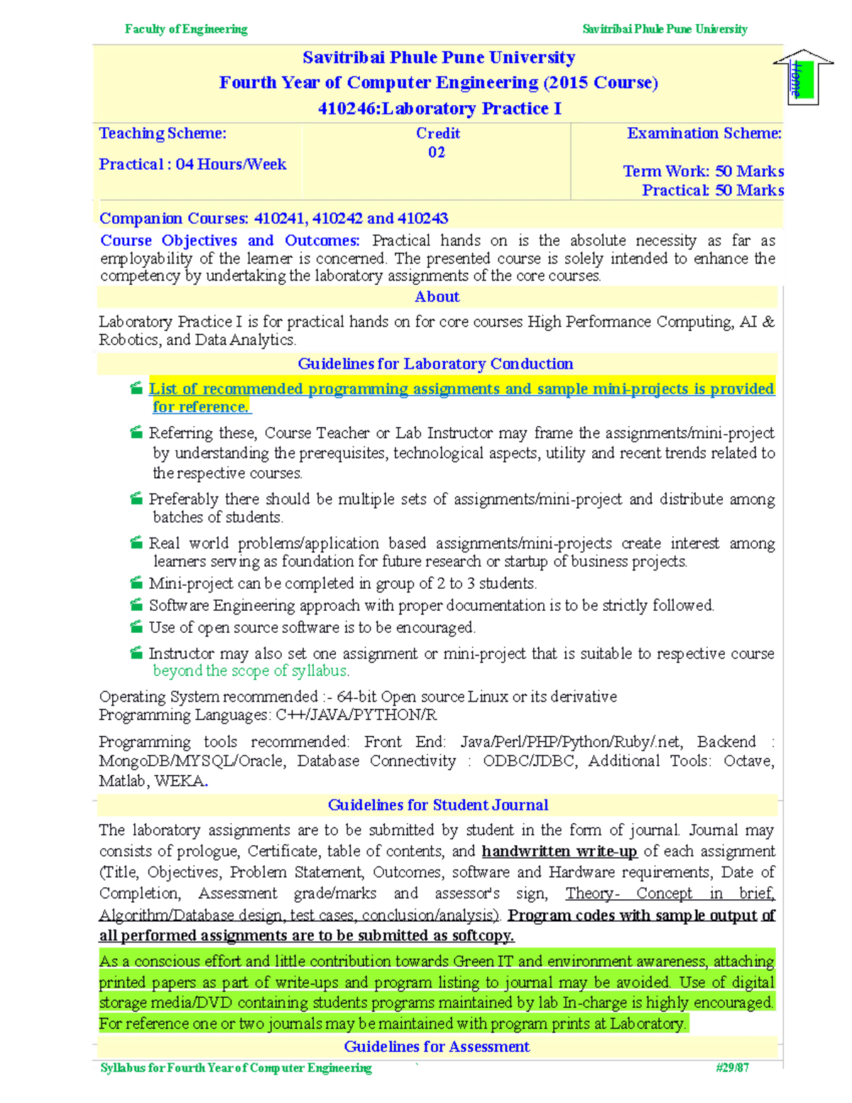 Be computer 2015 lp1 - Lab manual - Savitribai Phule Pune University ...