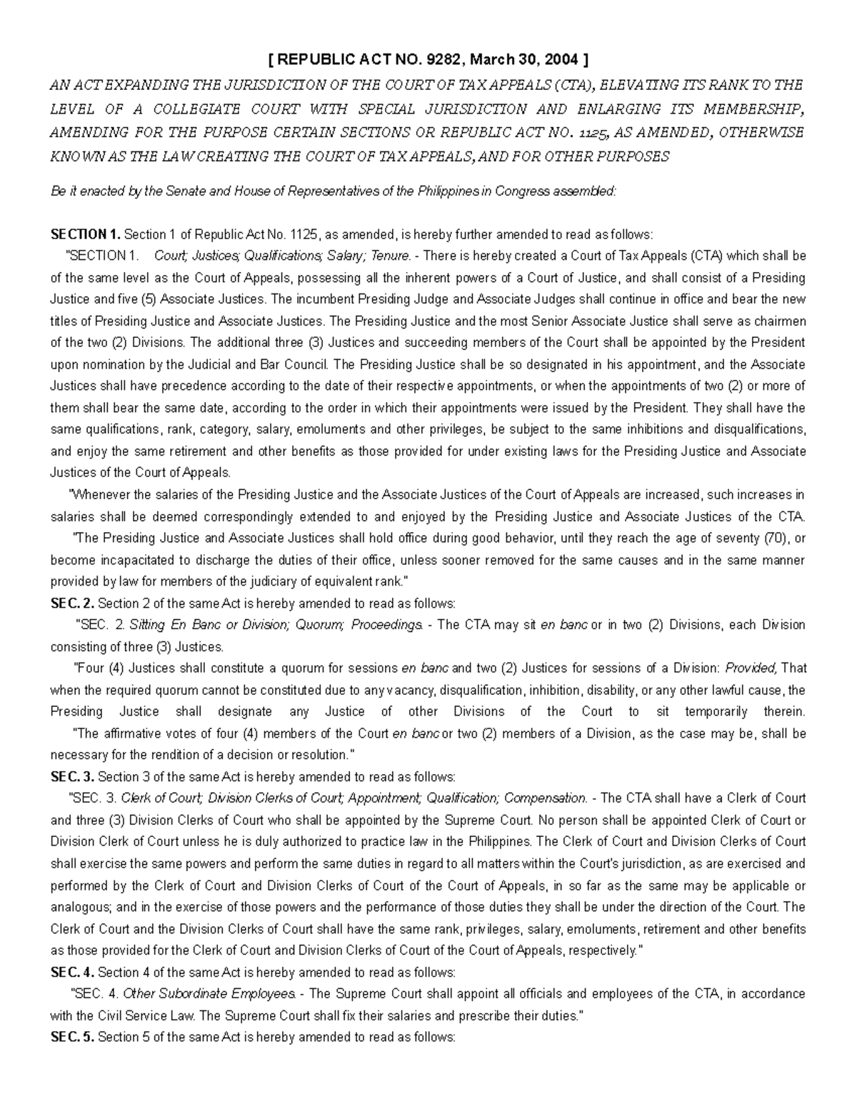 RA 9282 - NAbsnwkanbabxjeke - [ REPUBLIC ACT NO. 9282, March 30, 2004 ...