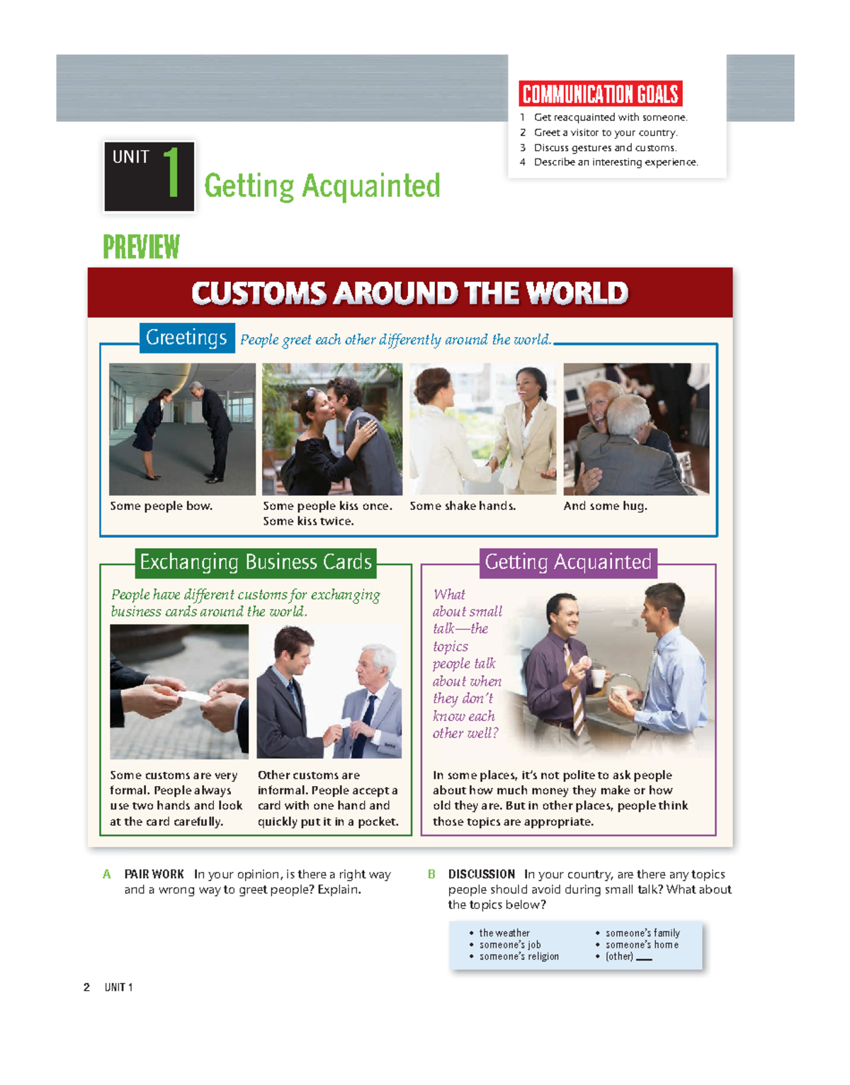 Level 2 teacher book unit 1 - LESSON 1 2 UNIT 1 preview A PAIR WORK In ...