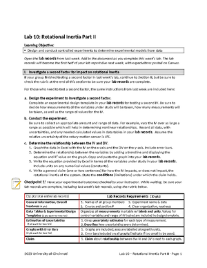 Lab 06 - Requirements for the Force and Motion Lab Report - Lab Report ...
