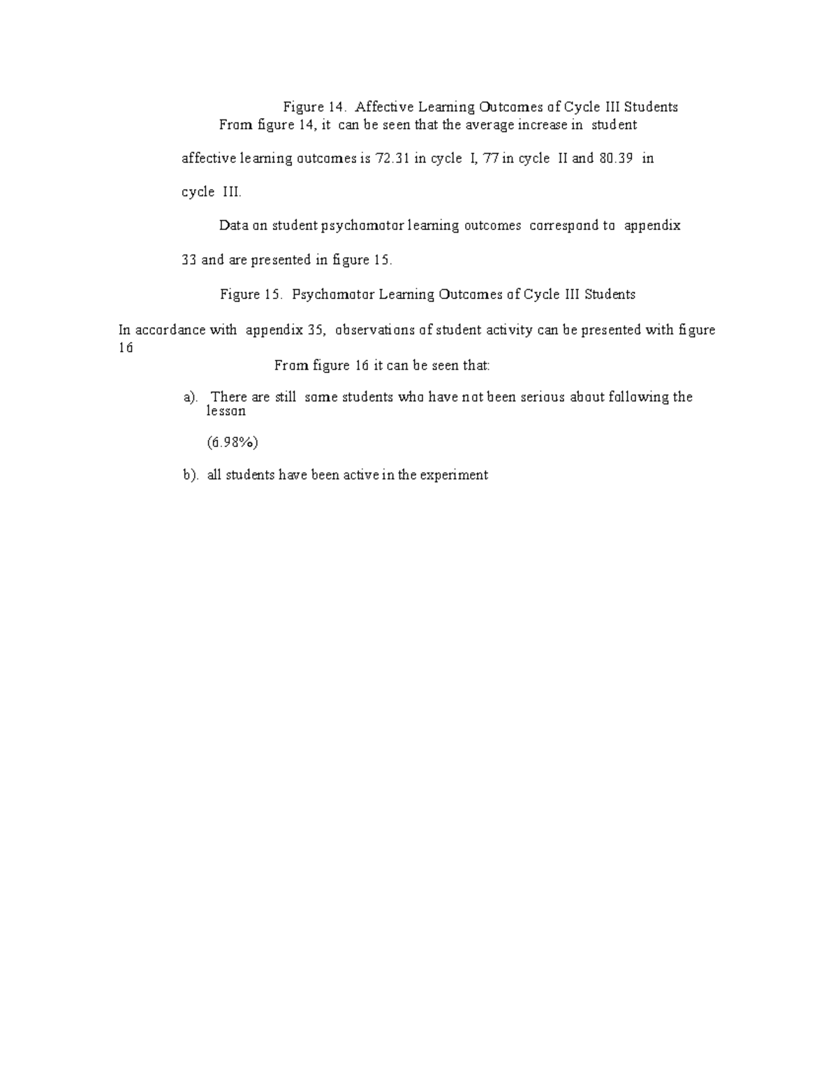Figure 14 - Figure 14. Affective Learning Outcomes of Cycle III ...