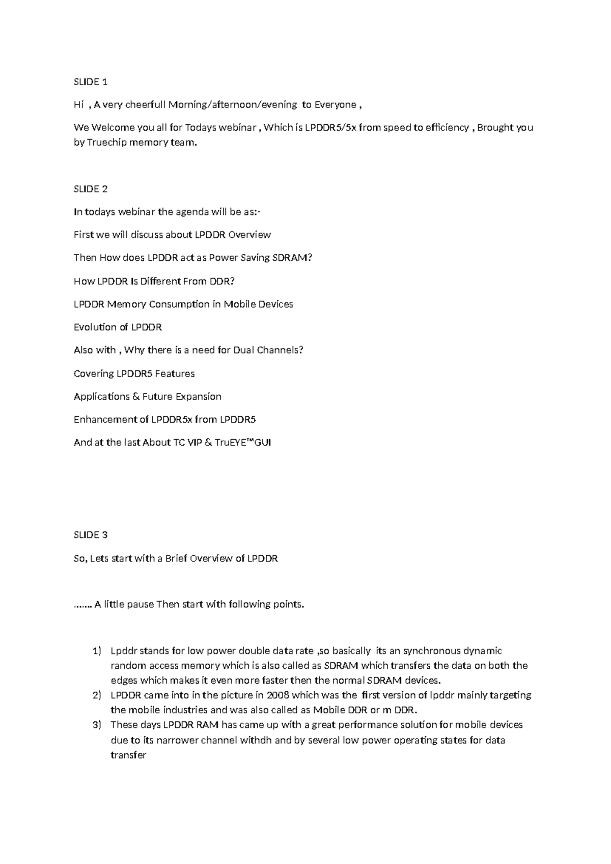 Lpddr Webinar Script - Summary Electronics and communications ...